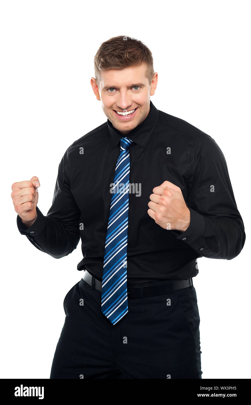 Excited young manager expressing hi-res stock photography and images ...