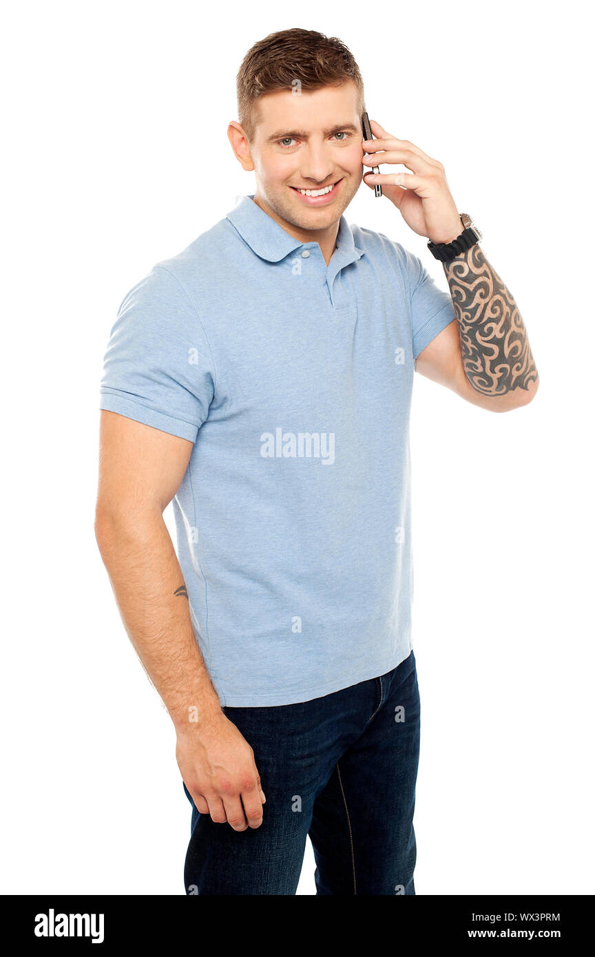 Excited cool young chap hi-res stock photography and images - Alamy