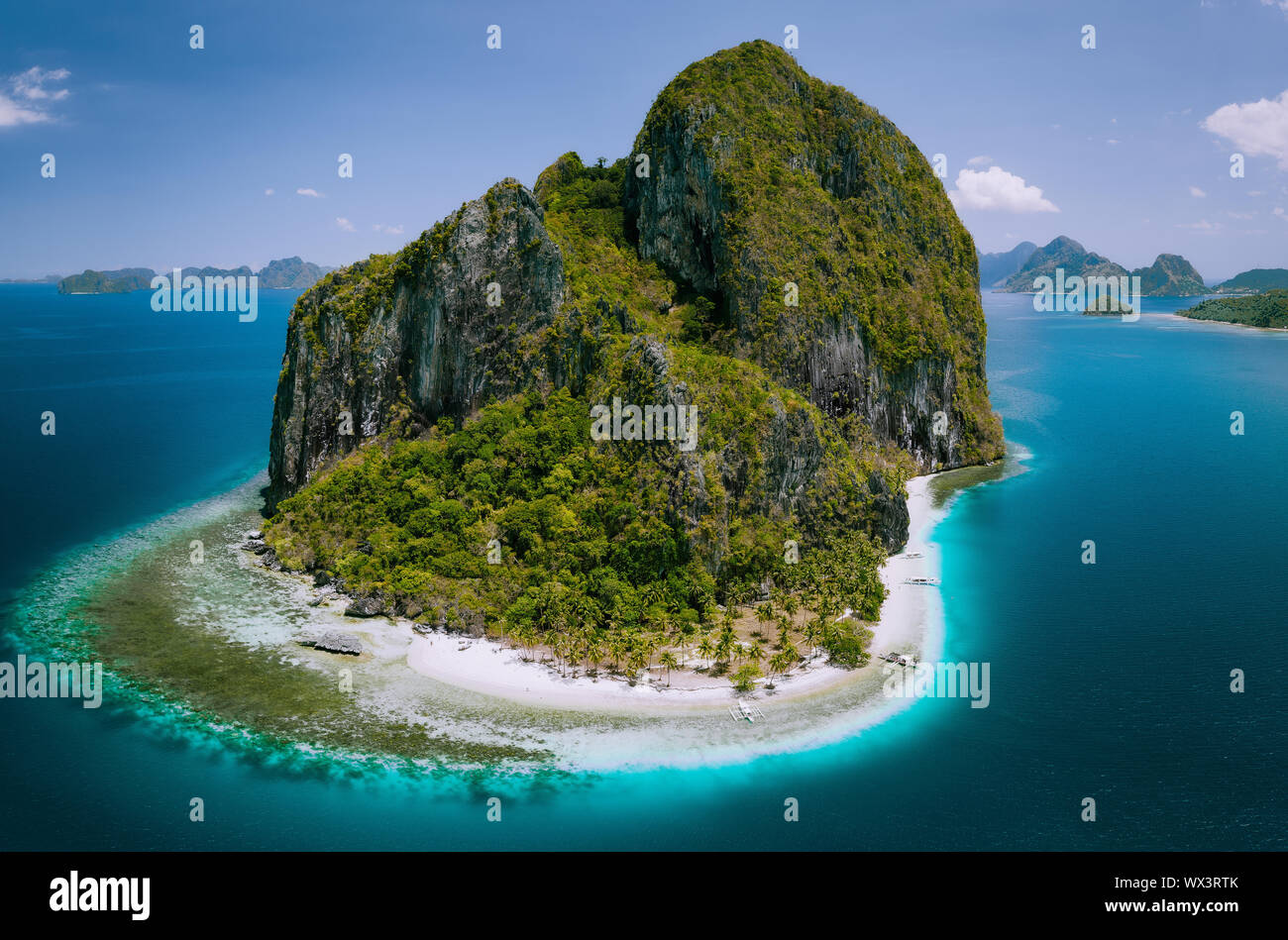 El Nido, Palawan, Philippines. Aerial drone above shot of impressive ...