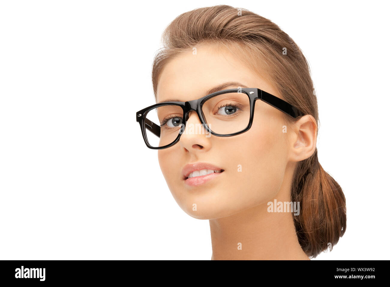 closeup picture of lovely woman in spectacles Stock Photo - Alamy
