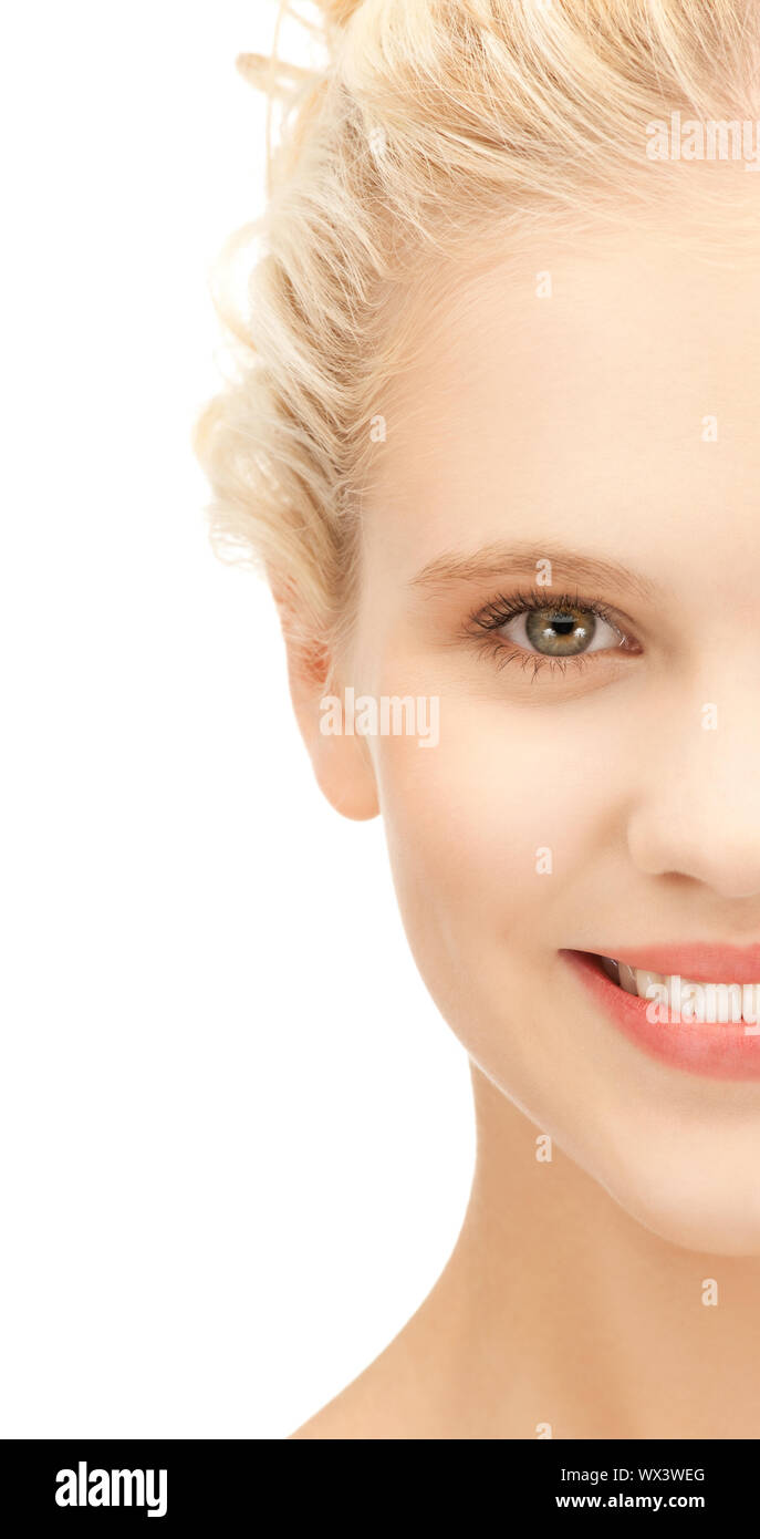 bright closeup portrait picture of beautiful woman Stock Photo - Alamy