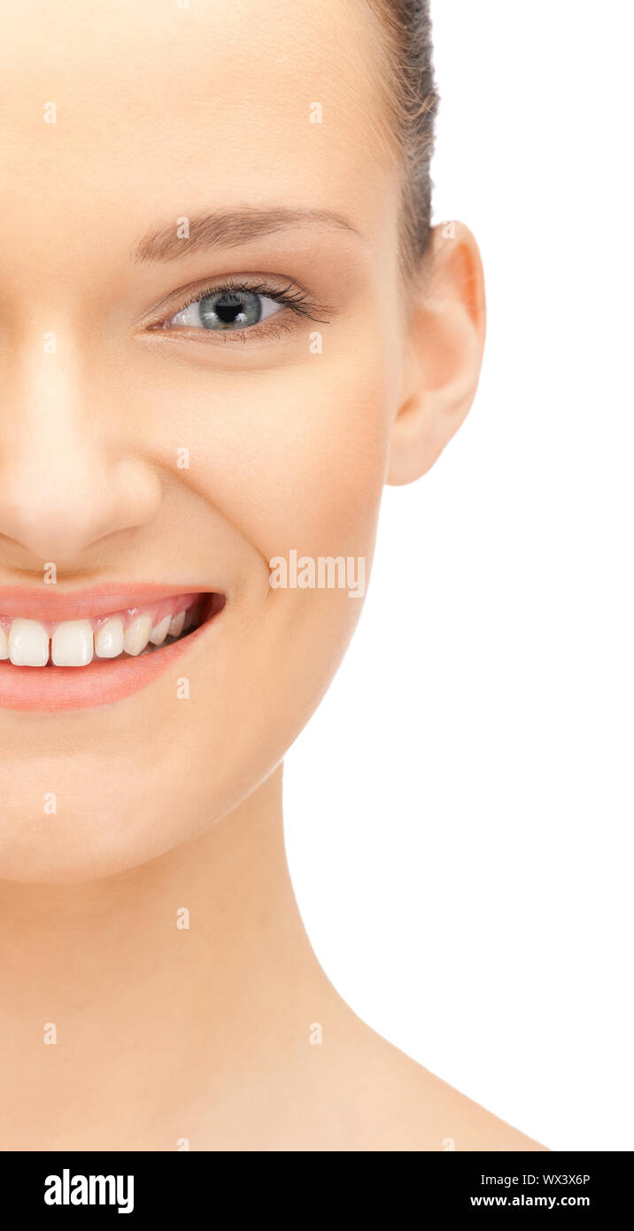 bright closeup portrait picture of beautiful woman Stock Photo - Alamy
