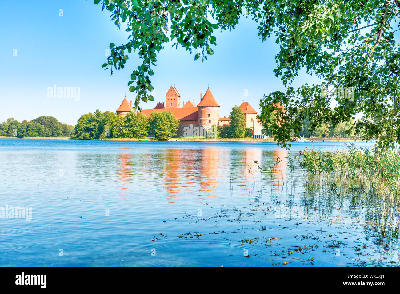 Trakai castle on island lake Stock Photo - Alamy