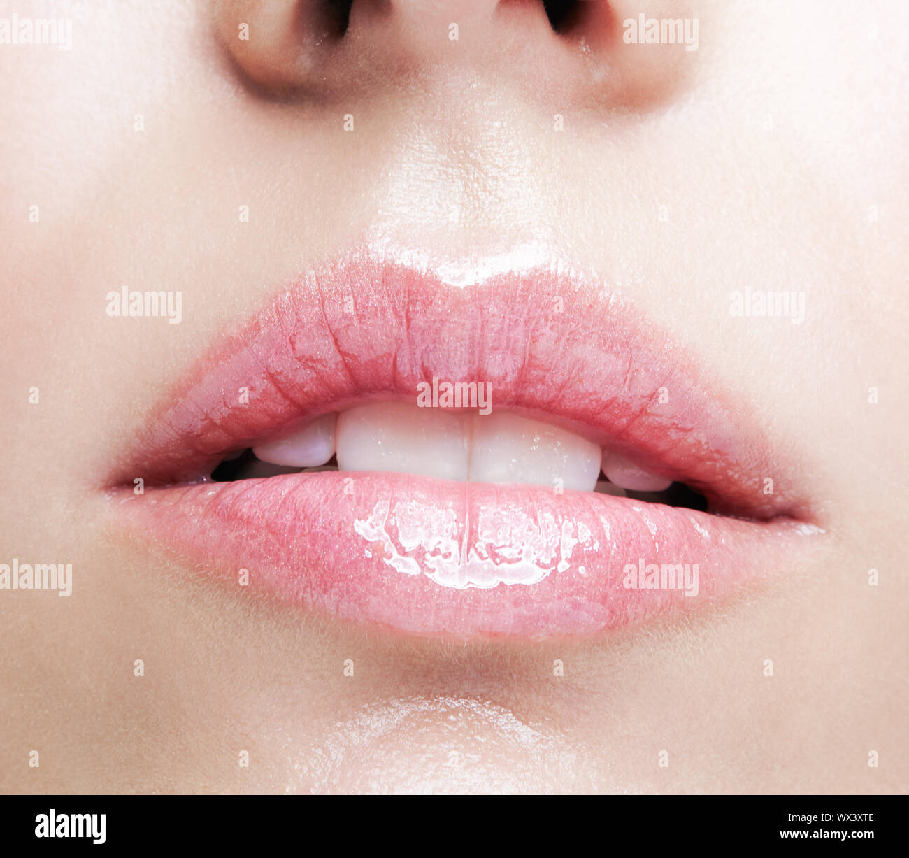 Beauty mouth lips closeup girl nose hi-res stock photography and images ...