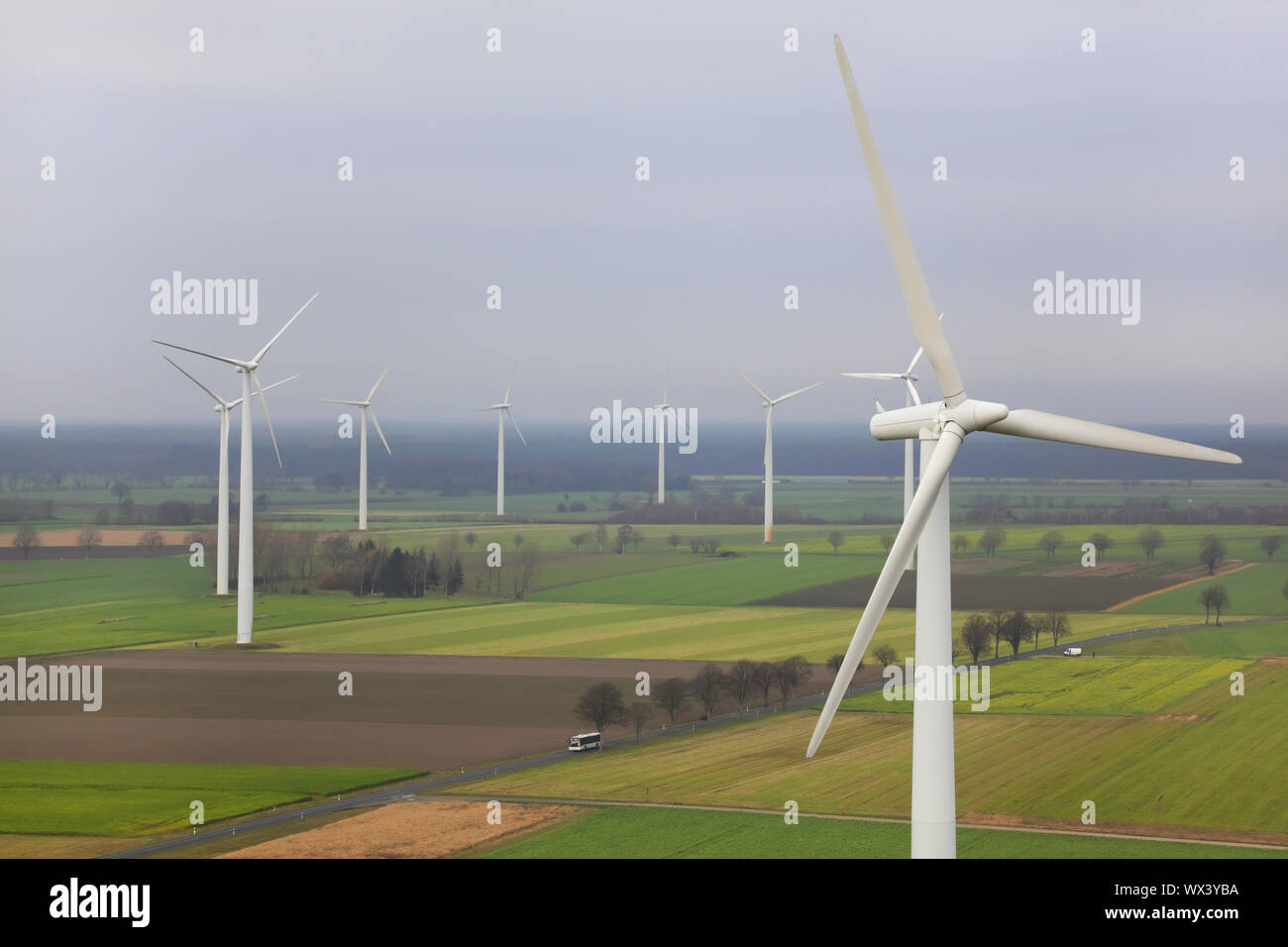A big wind farm in north German Stock Photo - Alamy