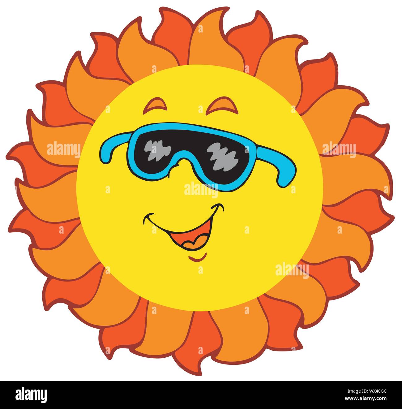 Happy cartoon Sun Stock Vector Image & Art - Alamy