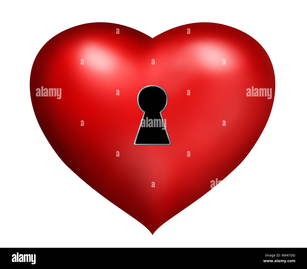 Symbolic red heart, keyhole Stock Photo - Alamy