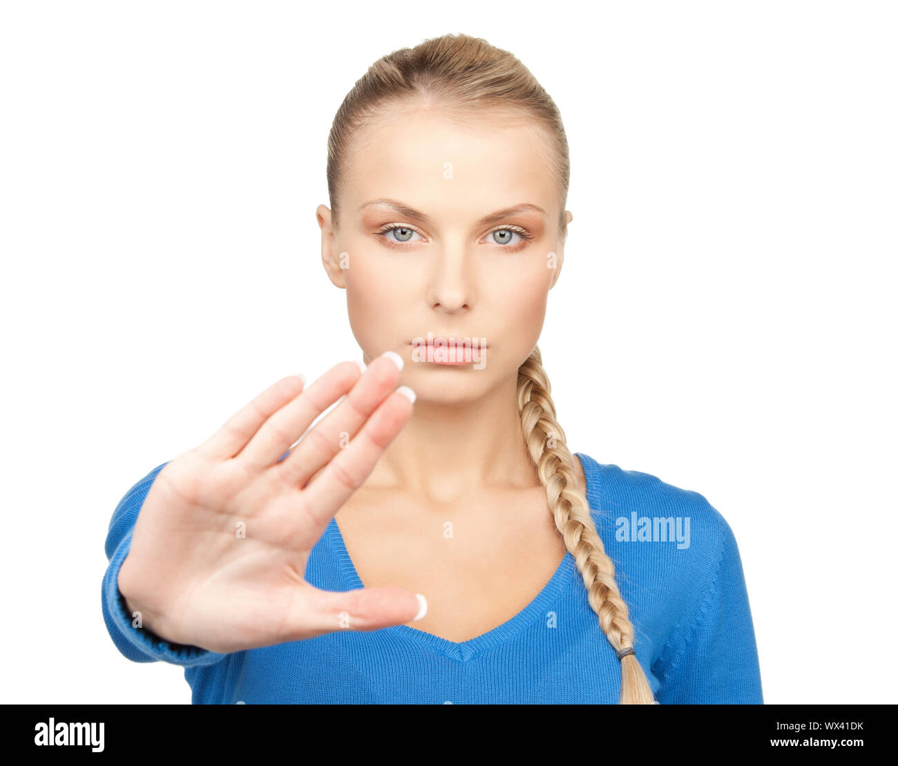 Female hand stop dramatic business hi-res stock photography and images ...