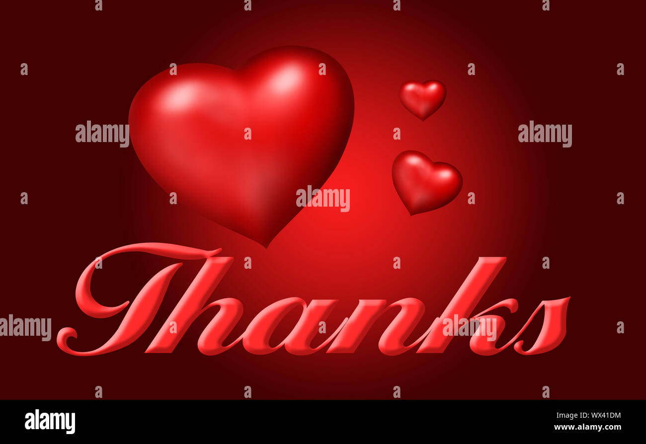 Thank you with red heart hi-res stock photography and images - Alamy