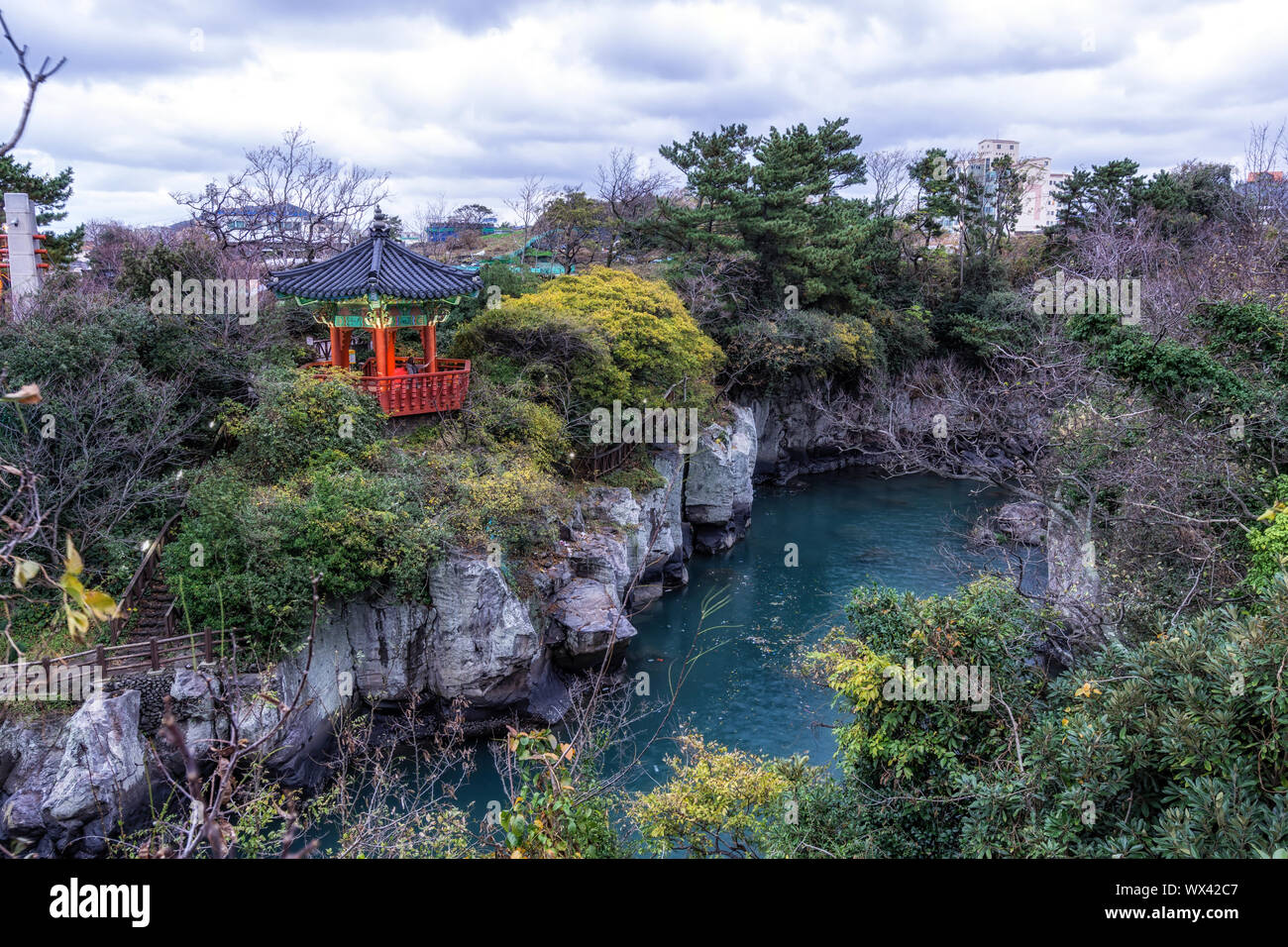 Yongyeon Pond rock scenery Stock Photo - Alamy