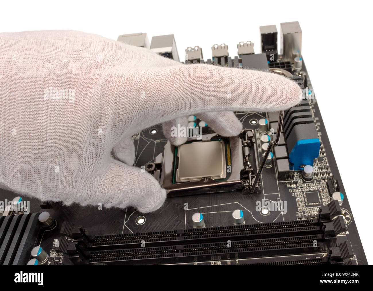 Electronic collection - Installation of processor Stock Photo - Alamy