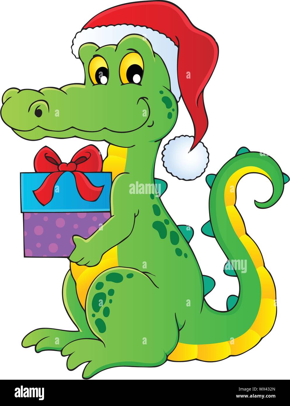Christmas crocodile theme image 1 Stock Vector Image & Art - Alamy