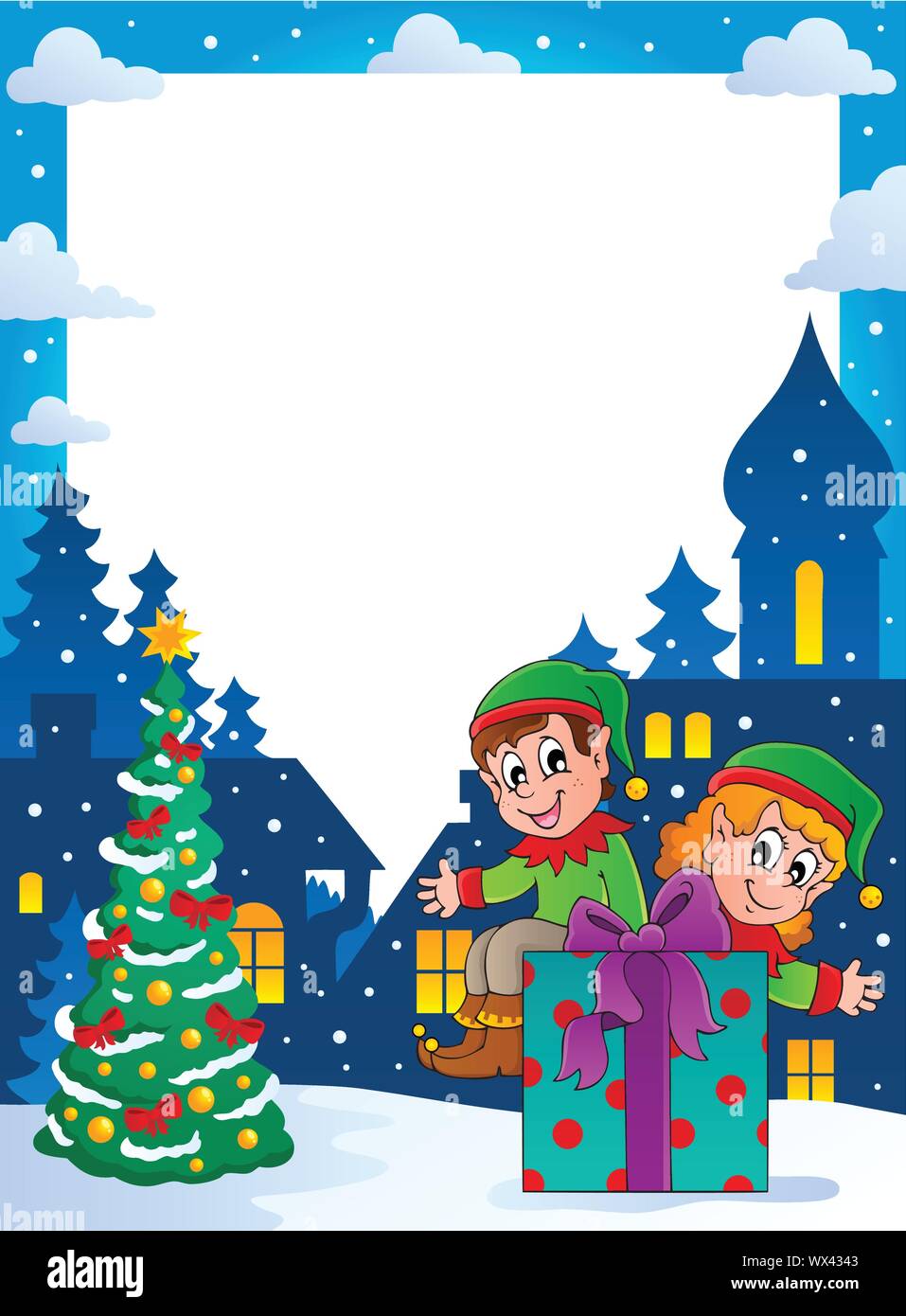Christmas topic frame 4 Stock Vector Image & Art - Alamy