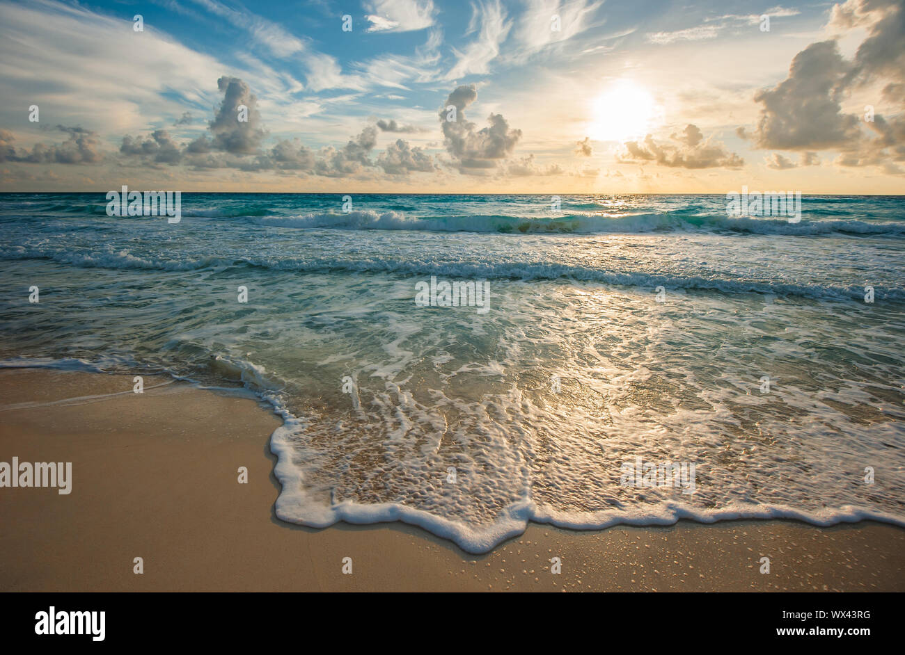 Colorful dawn over the sea Stock Photo - Alamy