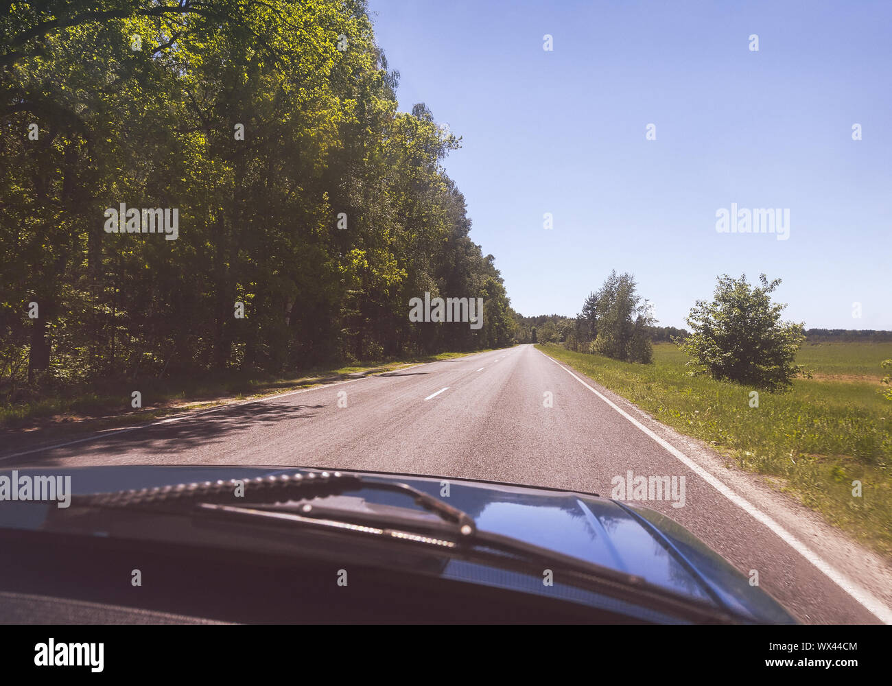 Views of the highway from the car window Stock Photo - Alamy