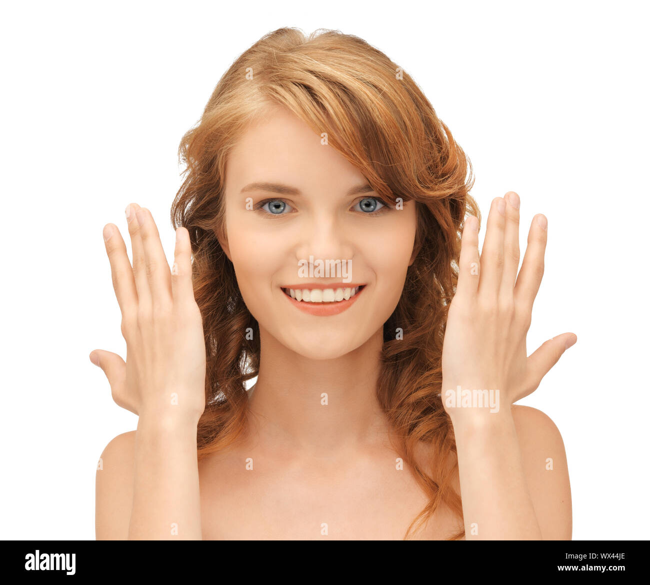 picture of beautiful teenage girl showing her hands Stock Photo - Alamy