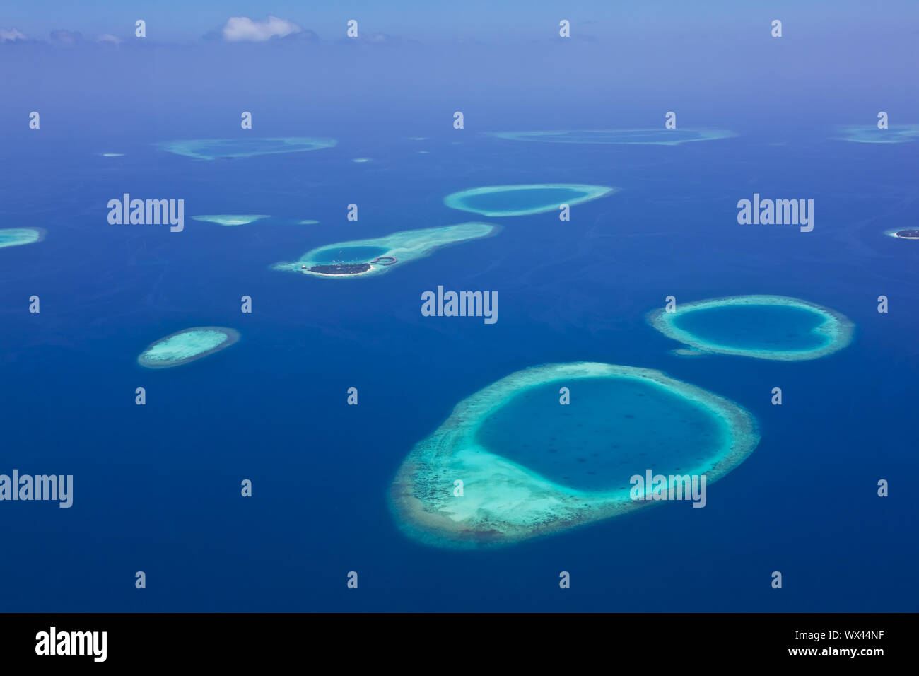 Maldives aerial view from seaplane Stock Photo - Alamy