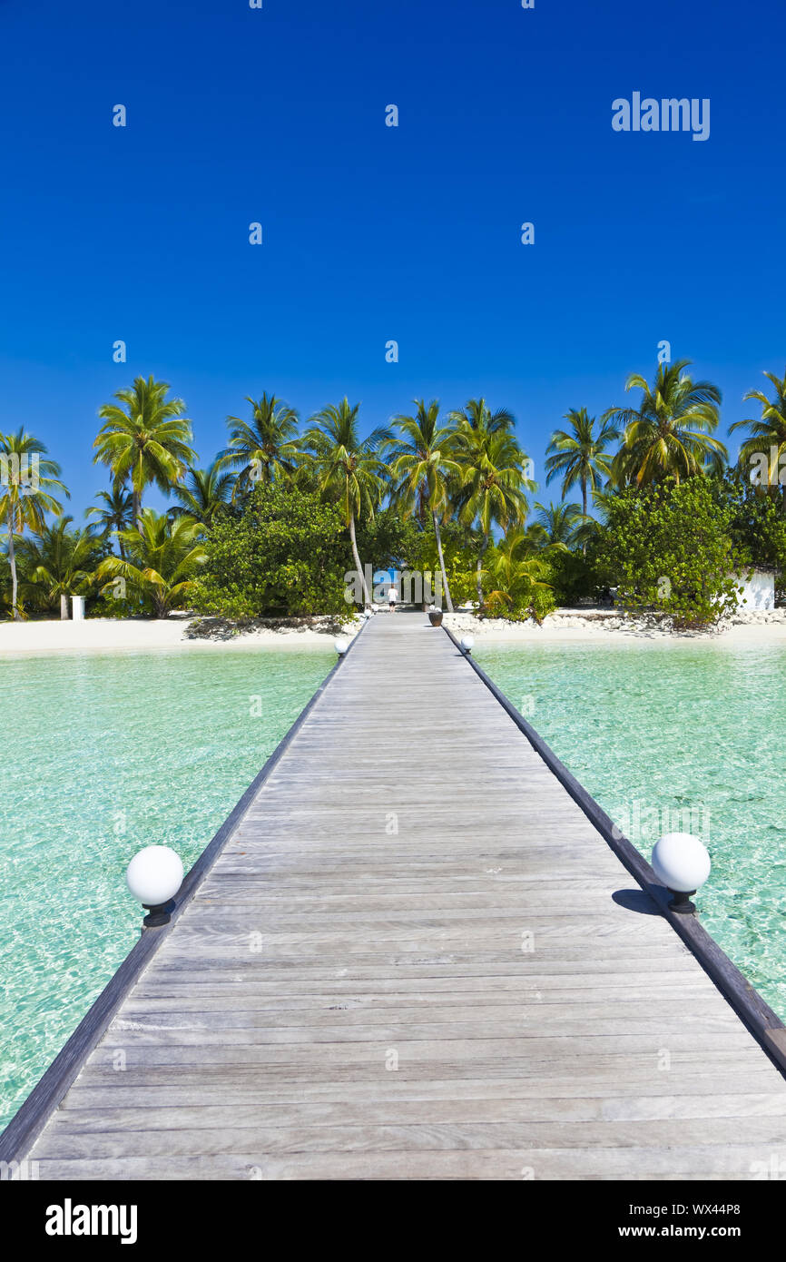 Jetty on the Maldives Stock Photo - Alamy