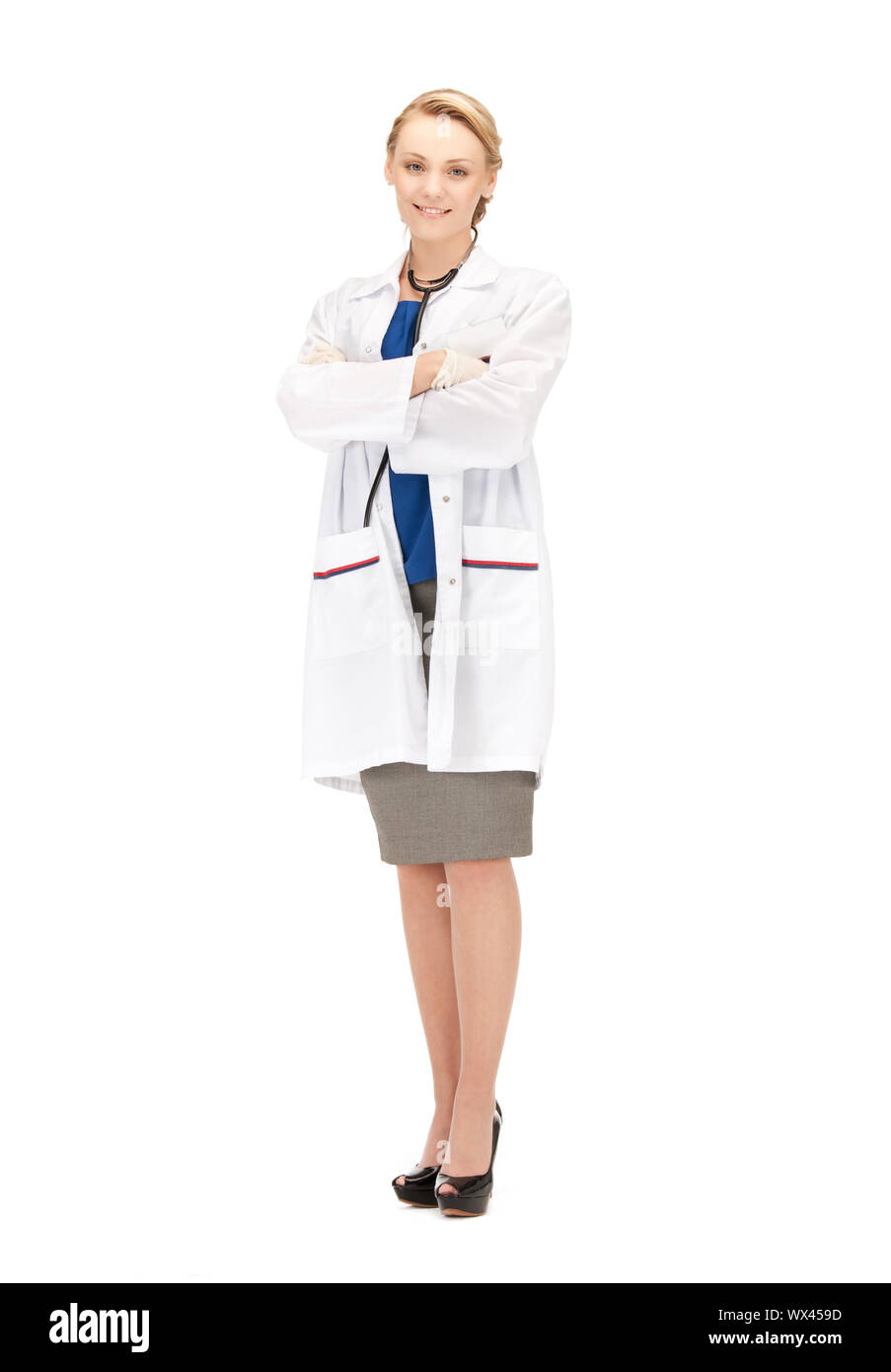bright picture of an attractive female doctor Stock Photo - Alamy