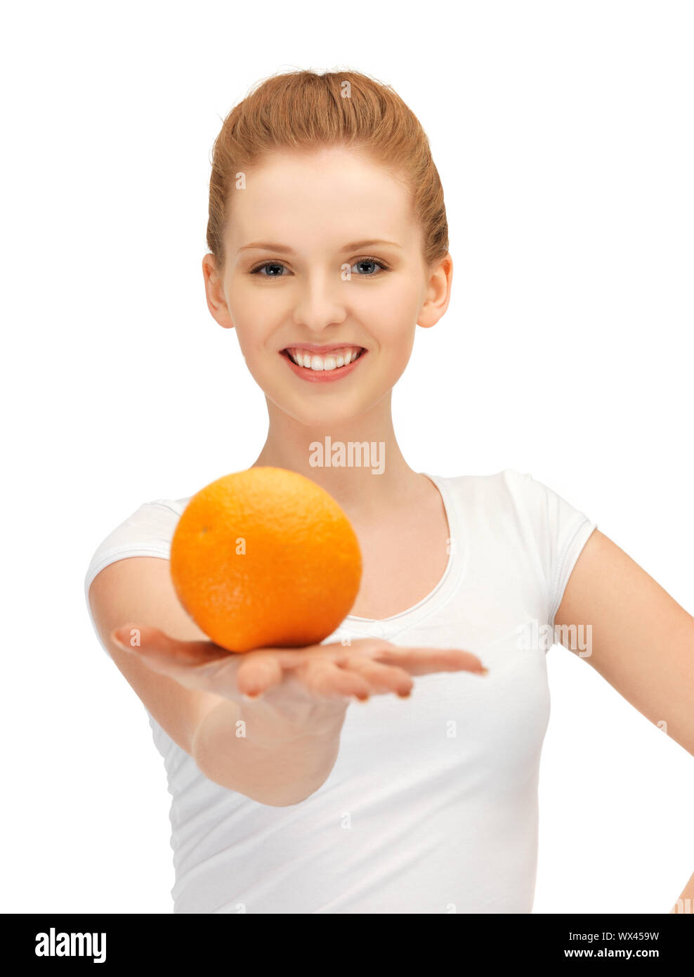 picture of beautiful teenage girl with orange Stock Photo - Alamy