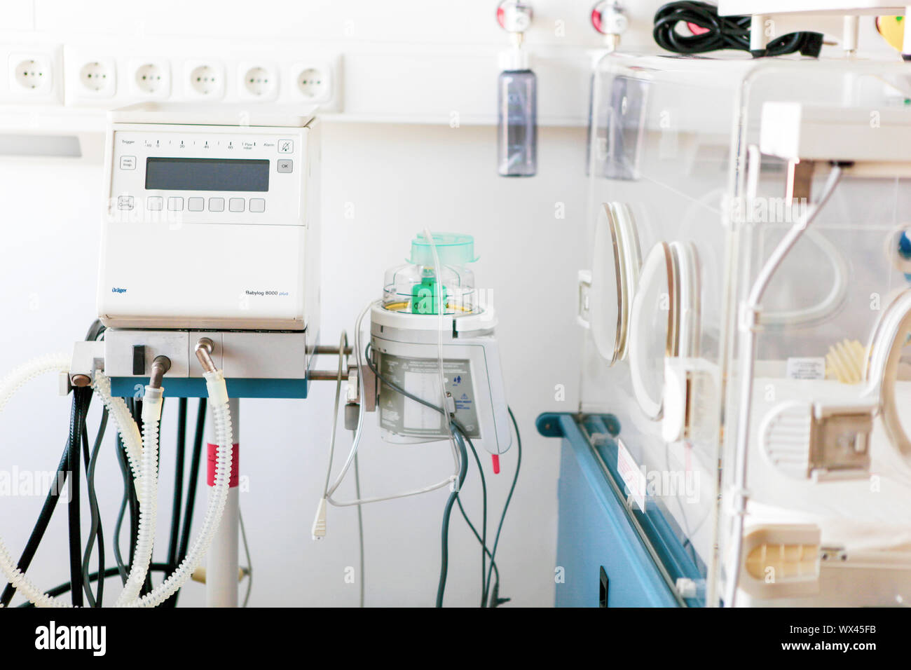 Infant Incubator Equipment - Neonatal Intensive Care Unit Stock Photo ...