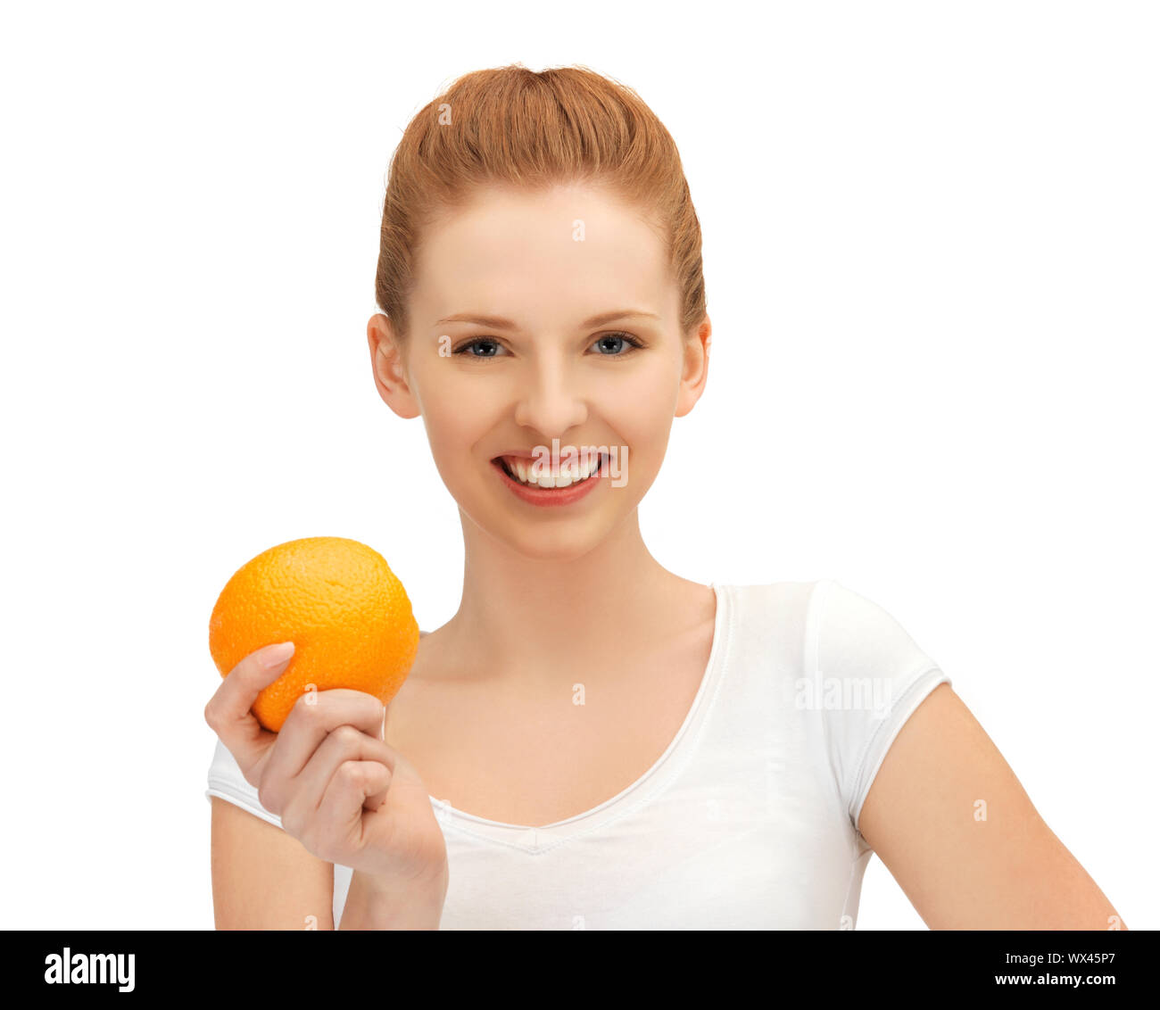 picture of beautiful teenage girl with orange Stock Photo - Alamy