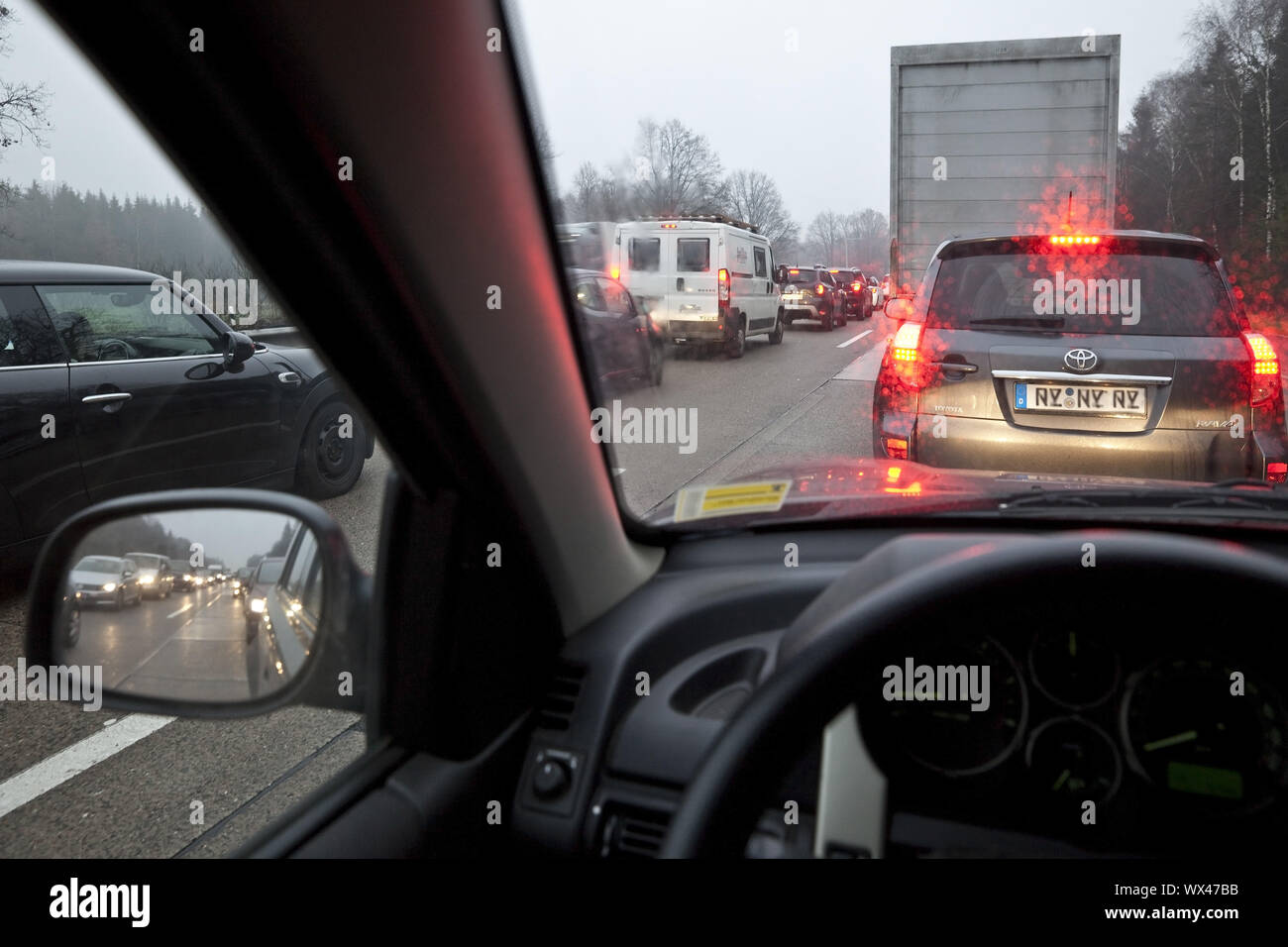 Inside car traffic jam on hi-res stock photography and images - Alamy