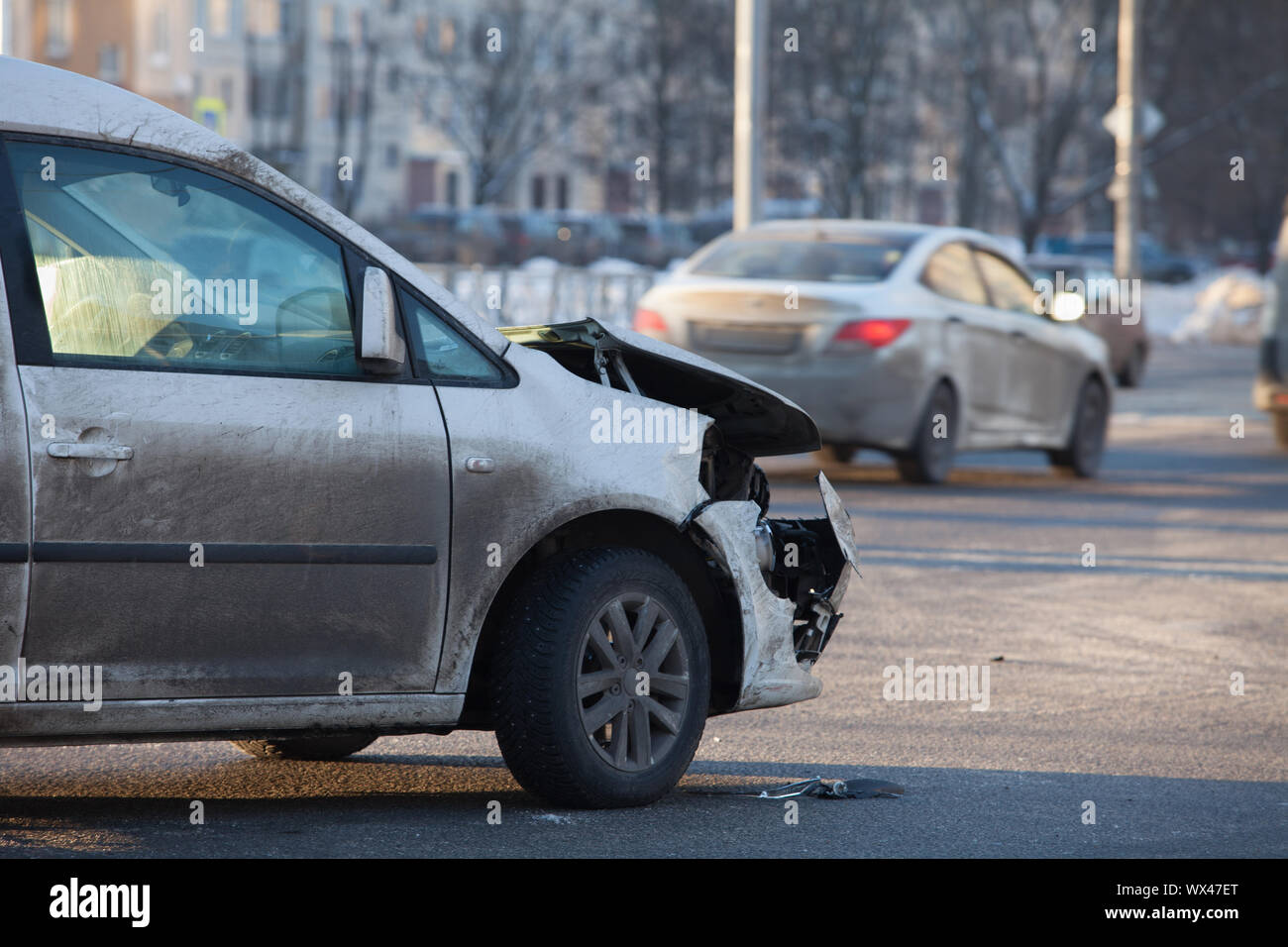 Broken into a crash car Stock Photo - Alamy