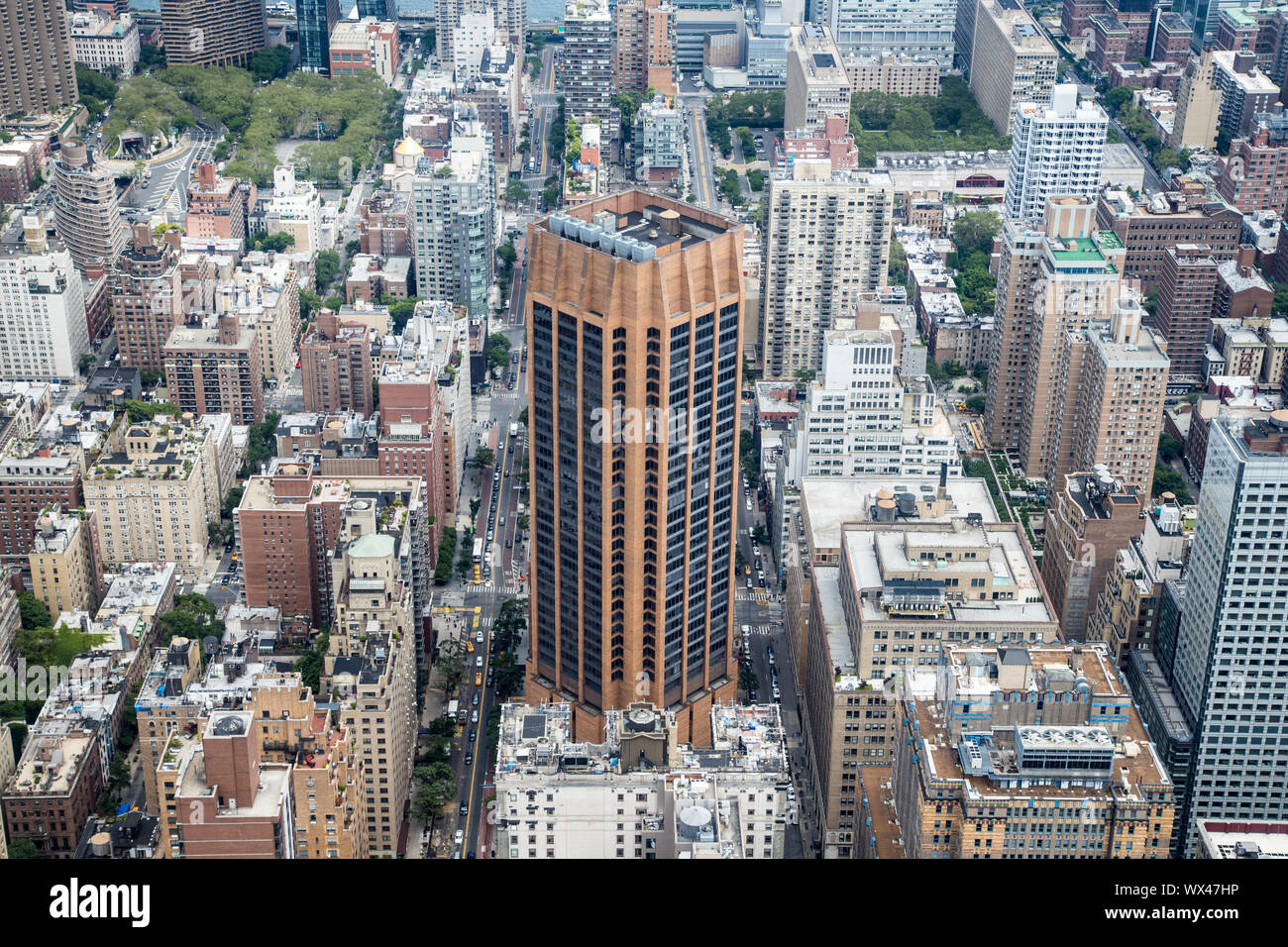 New York, USA - June 15th 2019: Manhattan top view from Empire State ...