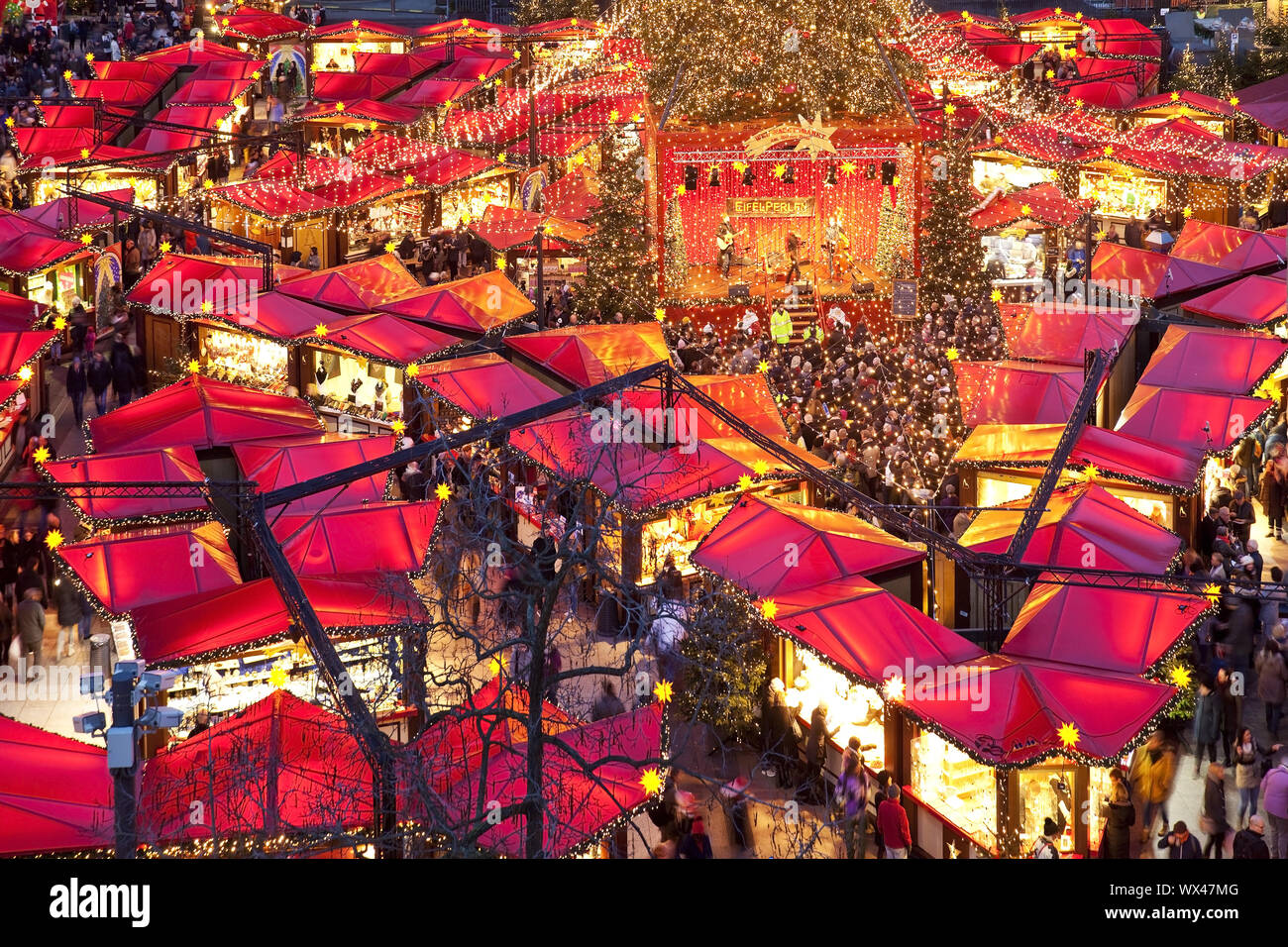 Christmas market at Cologne Cathedral in the evening, Cologne ...