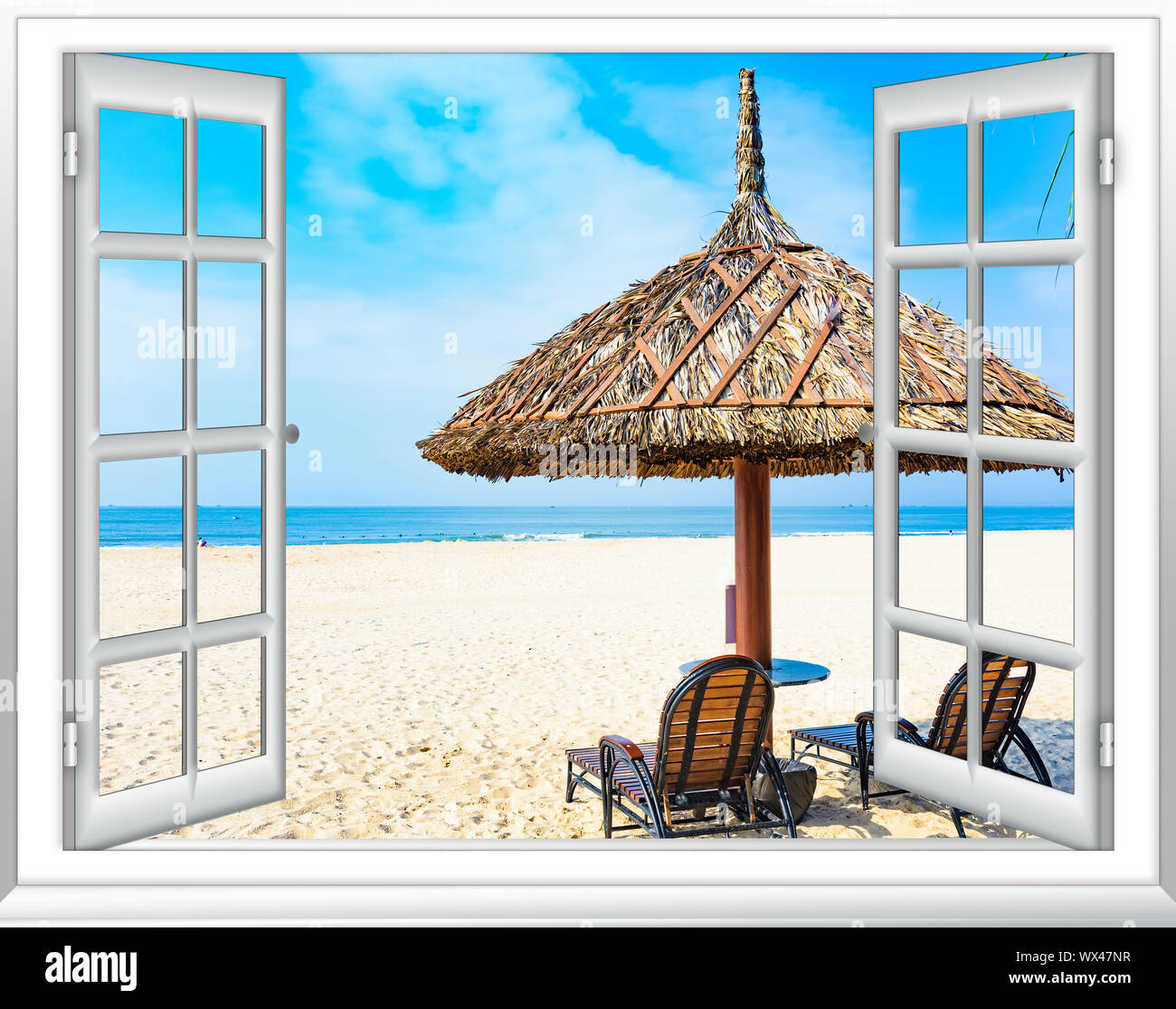 Ocean view window paradise Stock Photo - Alamy