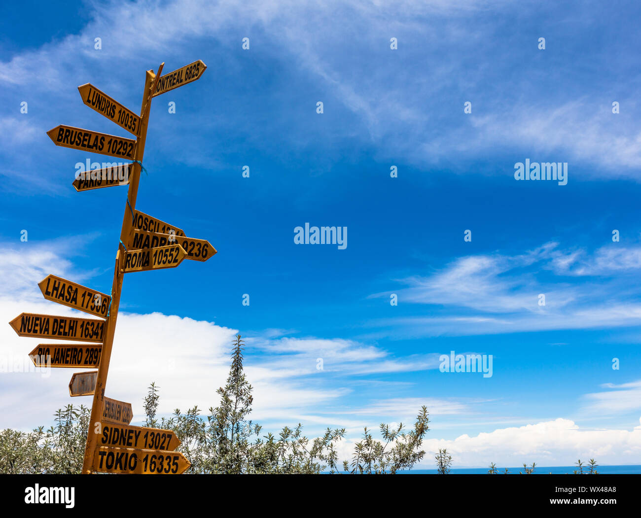 Direction to different places Stock Photo - Alamy