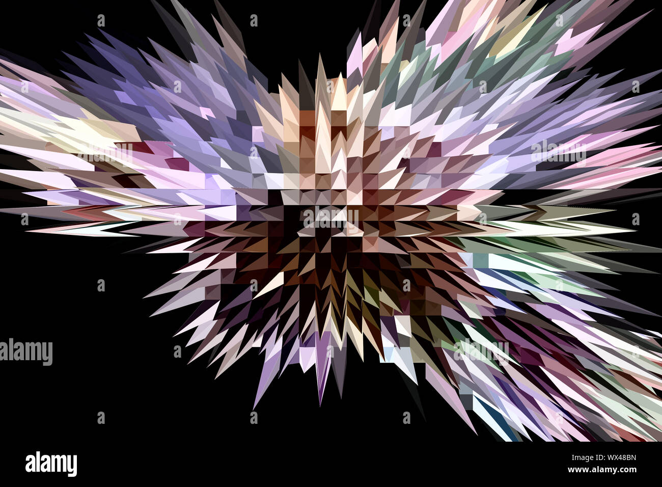 Fractal image: fancy abstract drawing, black background Stock Photo - Alamy