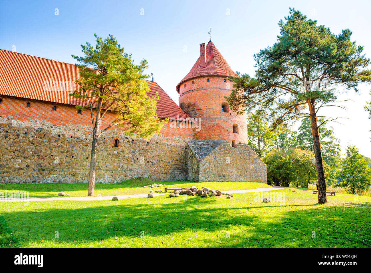Trakai castle with brick walls Stock Photo - Alamy