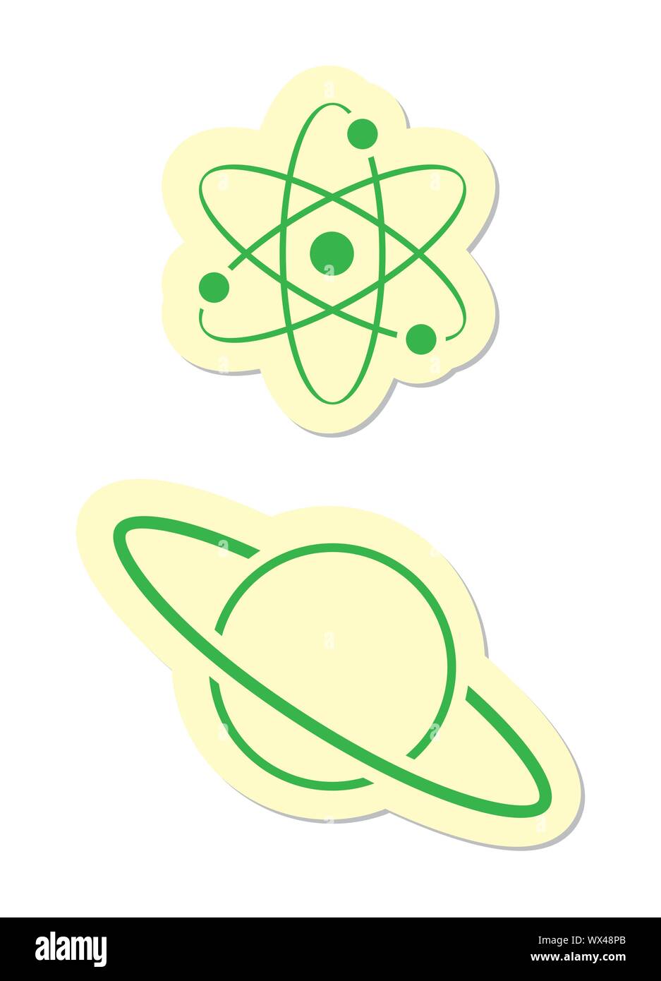 Atom symbol white icons Stock Vector Images - Alamy
