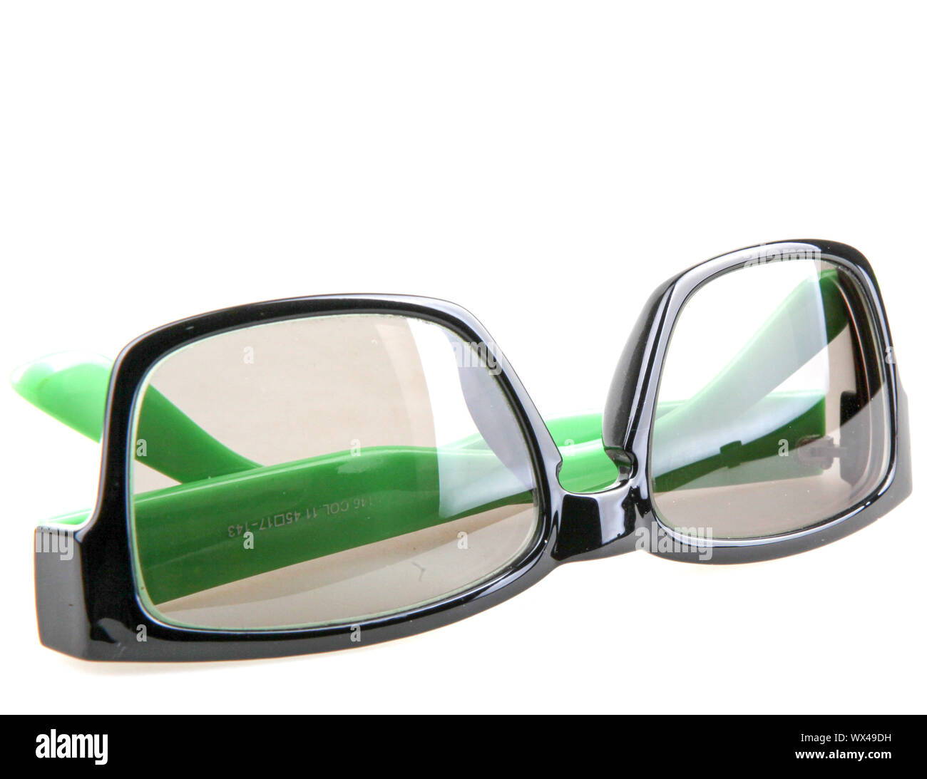 Eyeglasses With Green Rim Stock Photo - Alamy