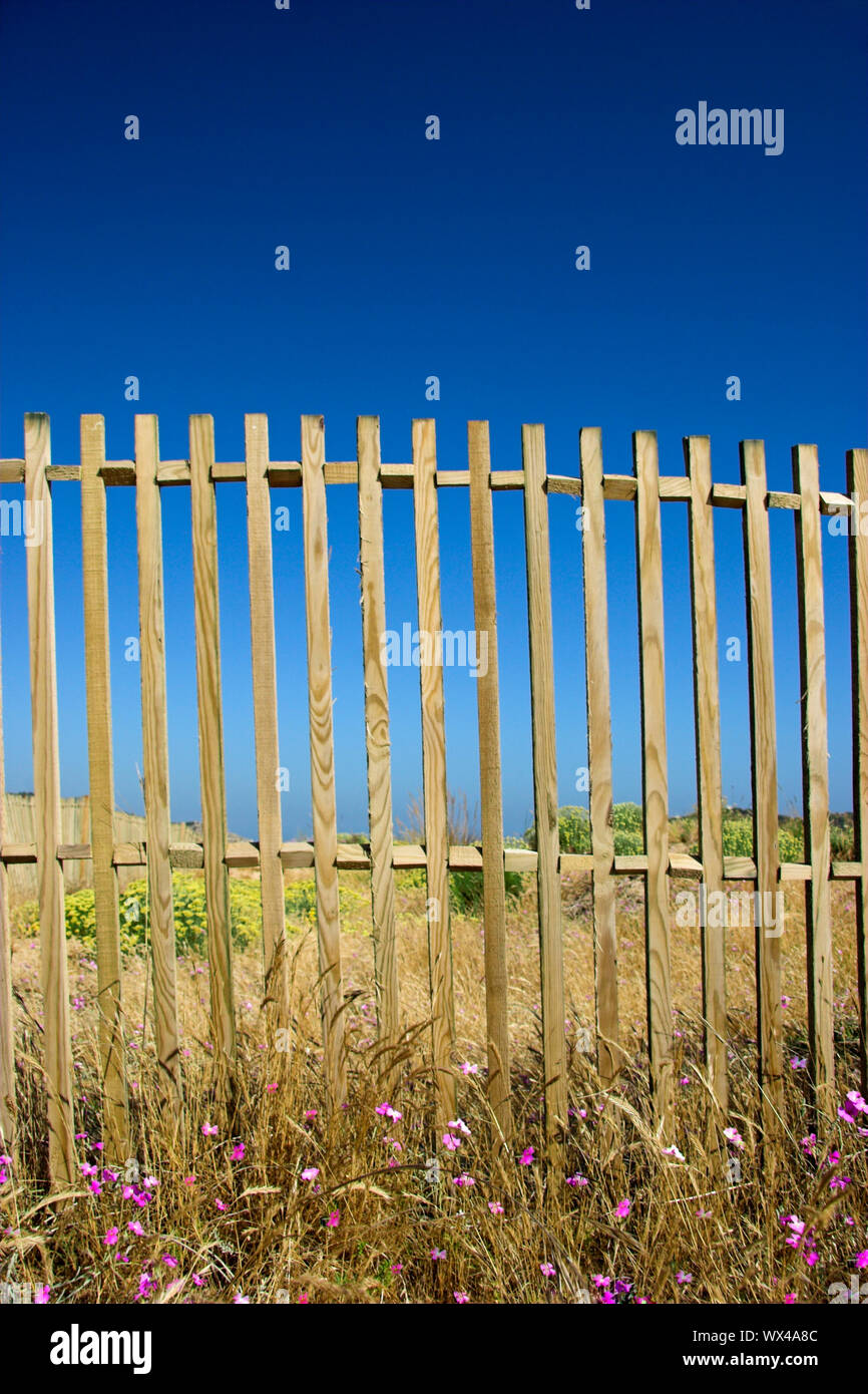 Beautiful wood fences over a great blue sky Stock Photo - Alamy