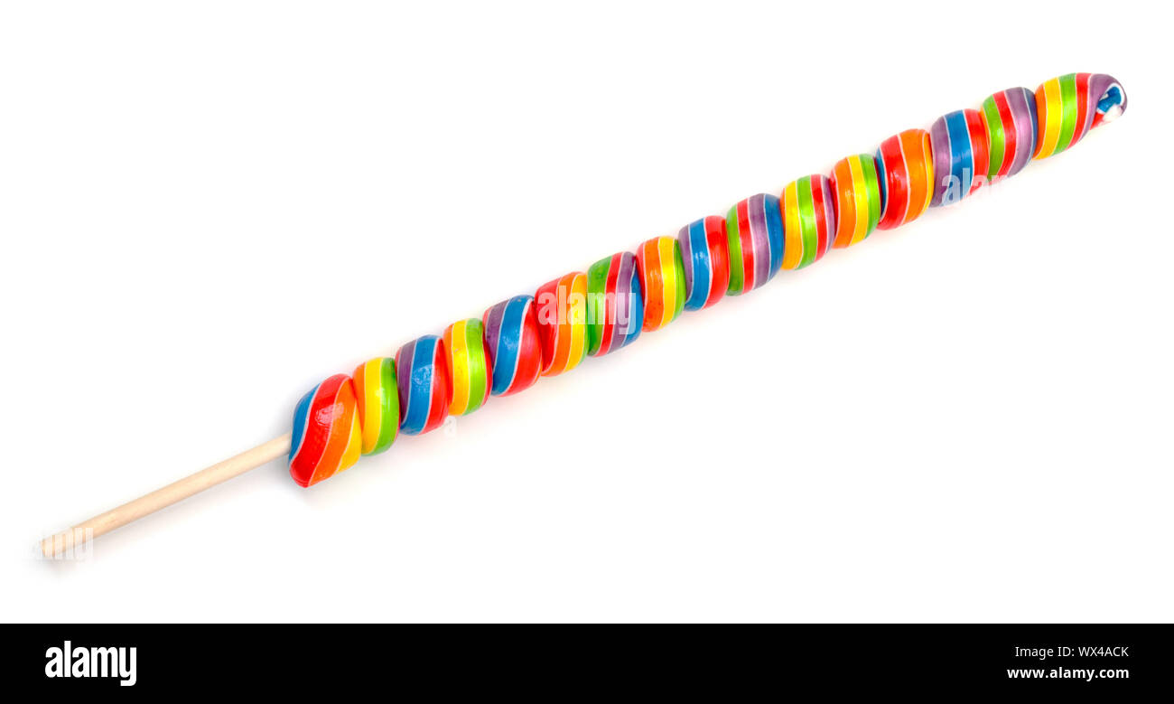 Rainbow Twirl Lollipop Candies Stock Photo - Alamy