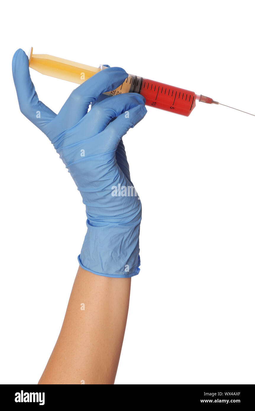 Inserting syringe Cut Out Stock Images & Pictures - Alamy