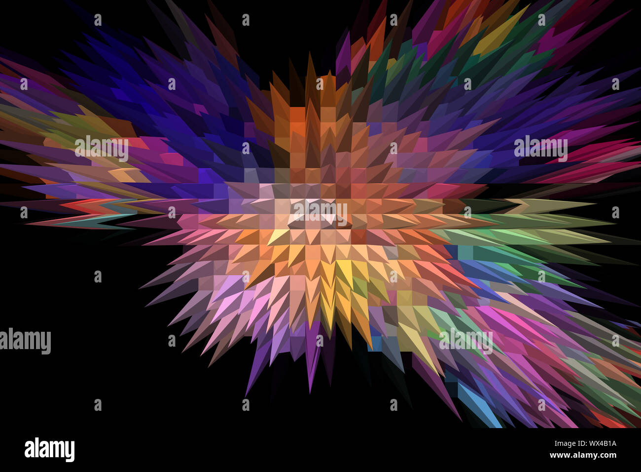 Fractal image: fancy abstract drawing, black background Stock Photo - Alamy