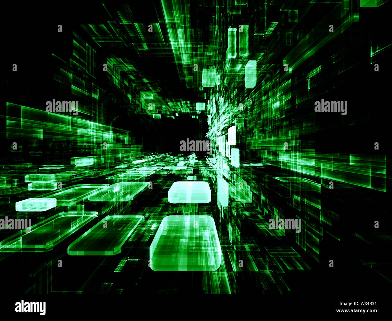 Virtual Construction Series. Abstract arrangement of rectangular design ...