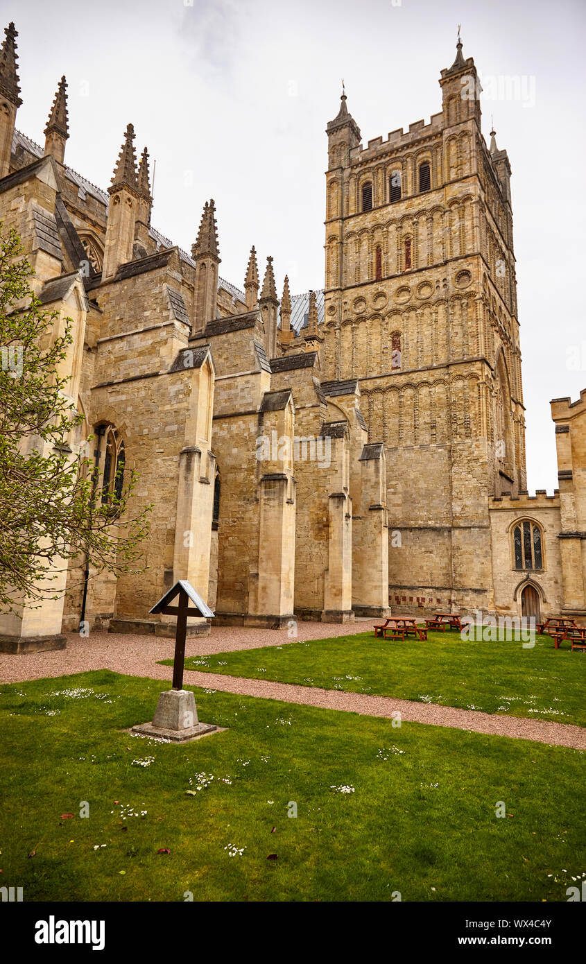 The south side of Exeter Cathedral. Exeter. Devon. England Stock Photo ...