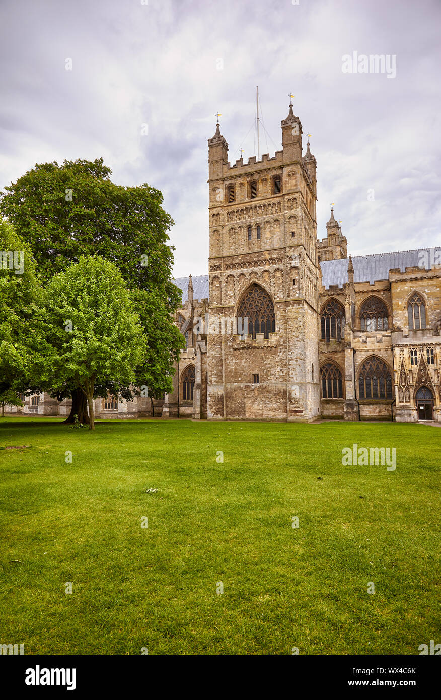 The North Tower of Exeter Cathedral. Exeter. Devon. England Stock Photo ...