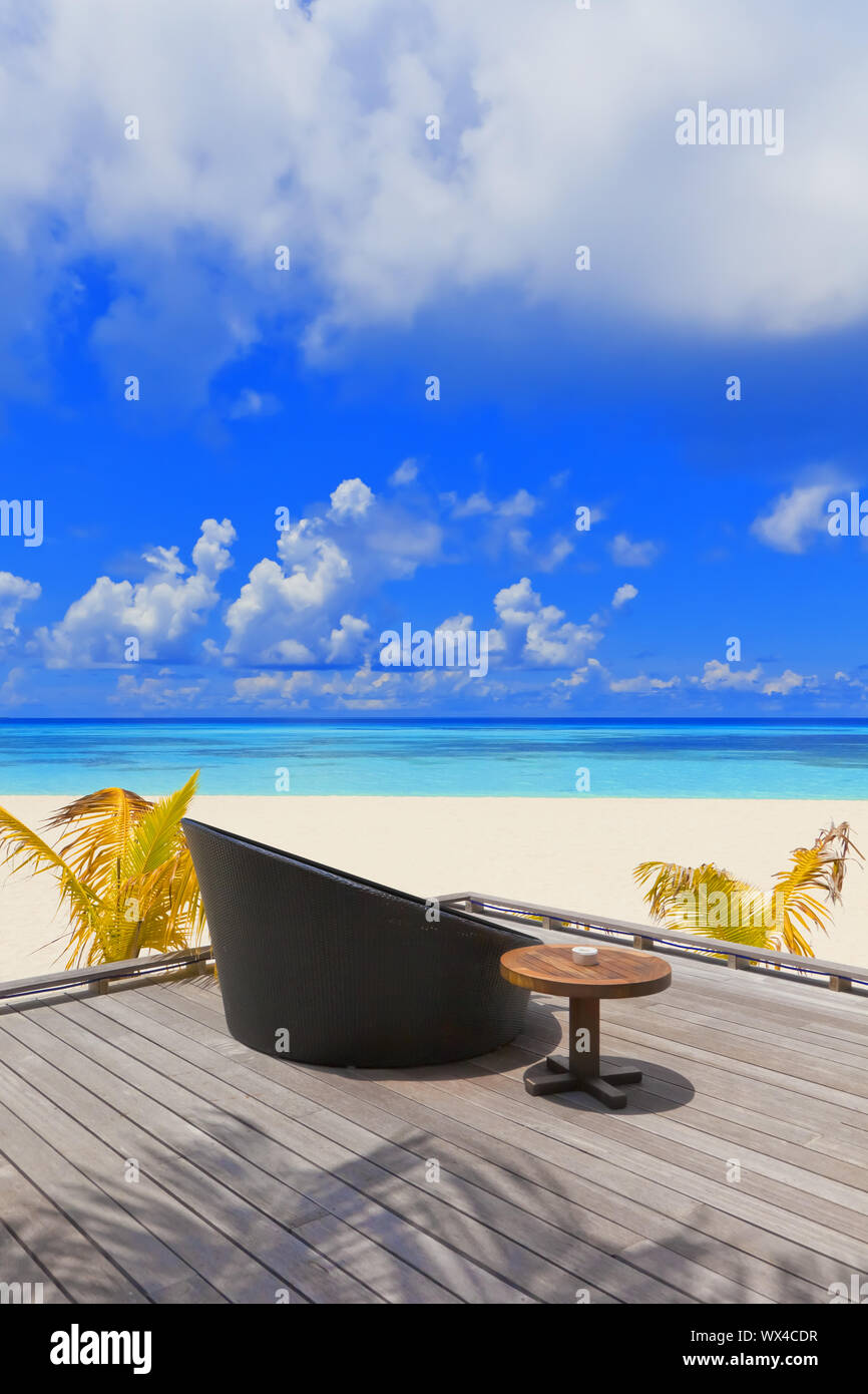 Beautiful wooden terrace view in hi-res stock photography and images ...