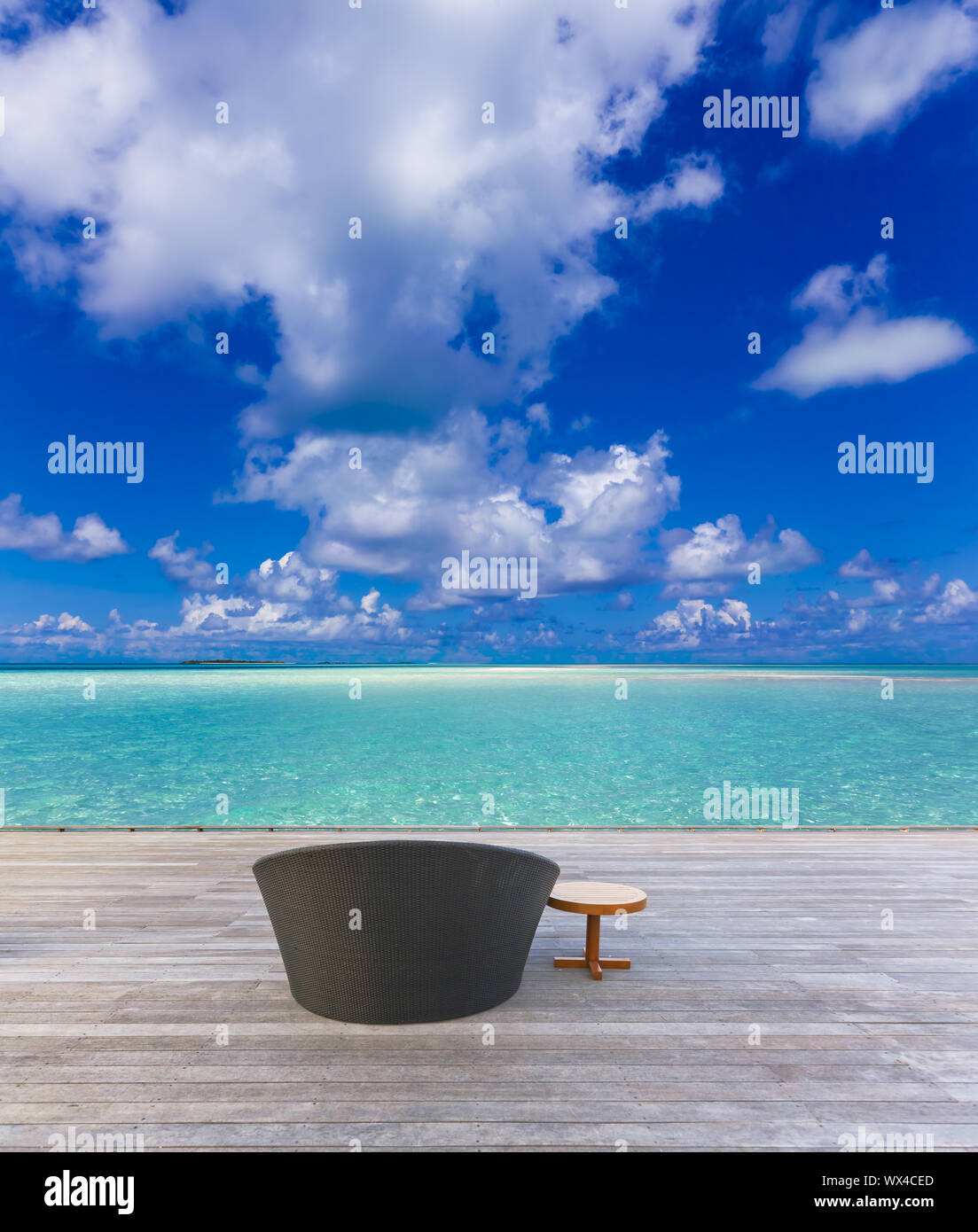 Beautiful wooden terrace view in hi-res stock photography and images ...