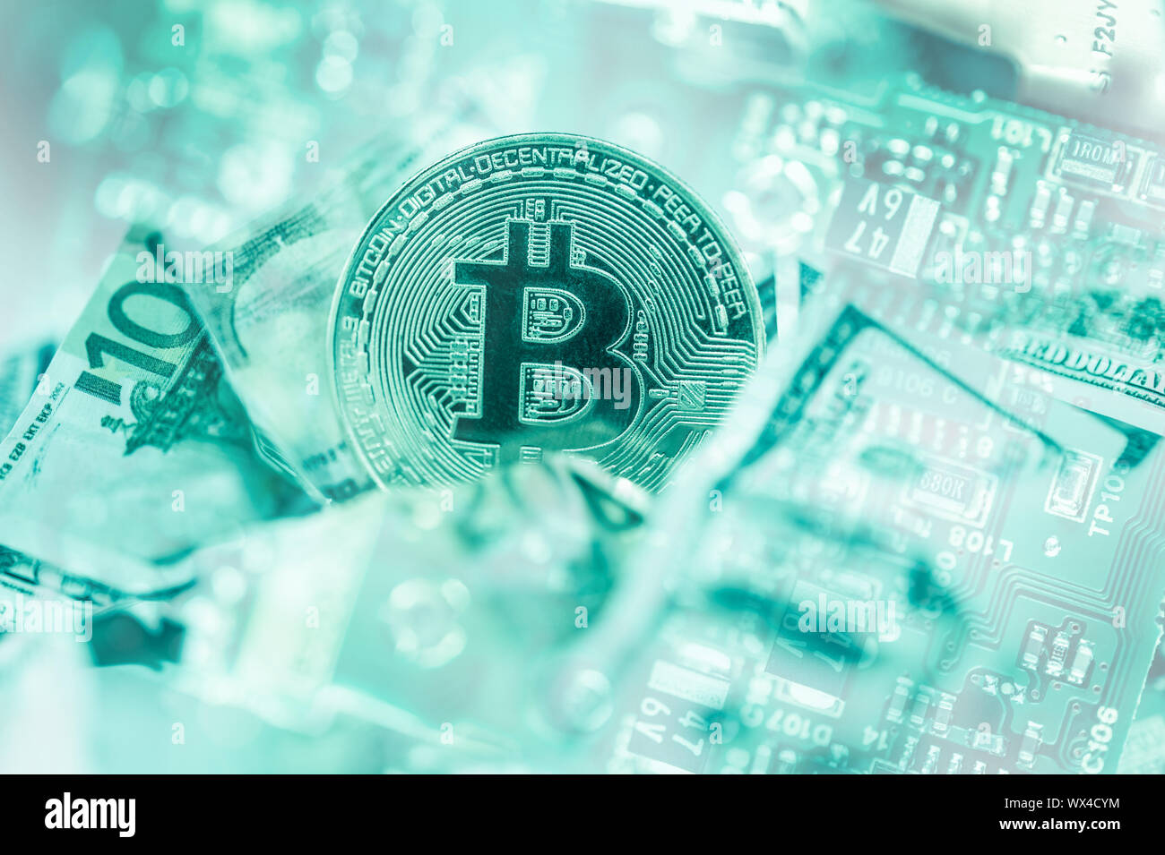 Economy trends virtual digital currency abstract background Stock Photo ...