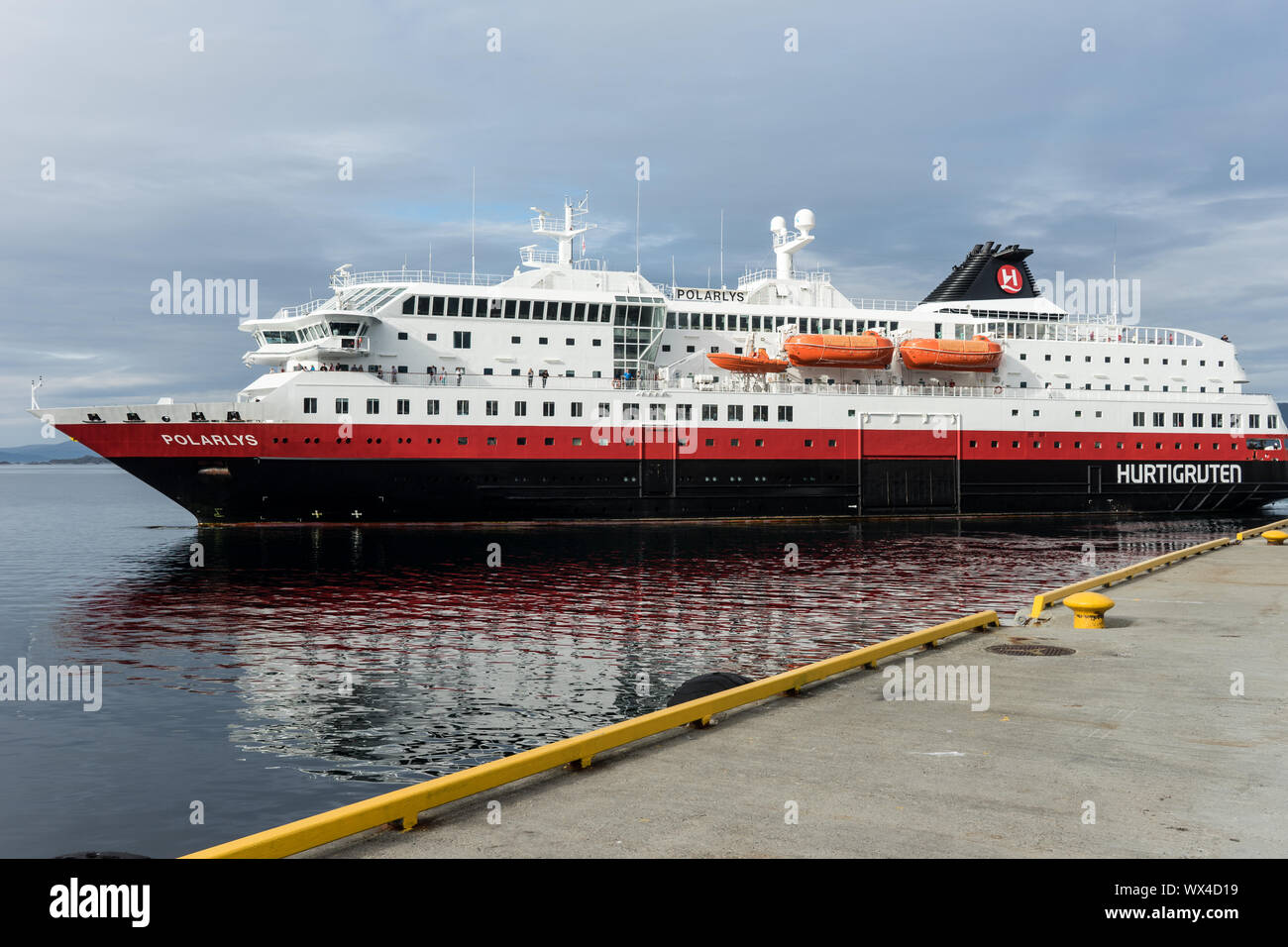 Ship jetties of Hurtigruten Stock Photo - Alamy