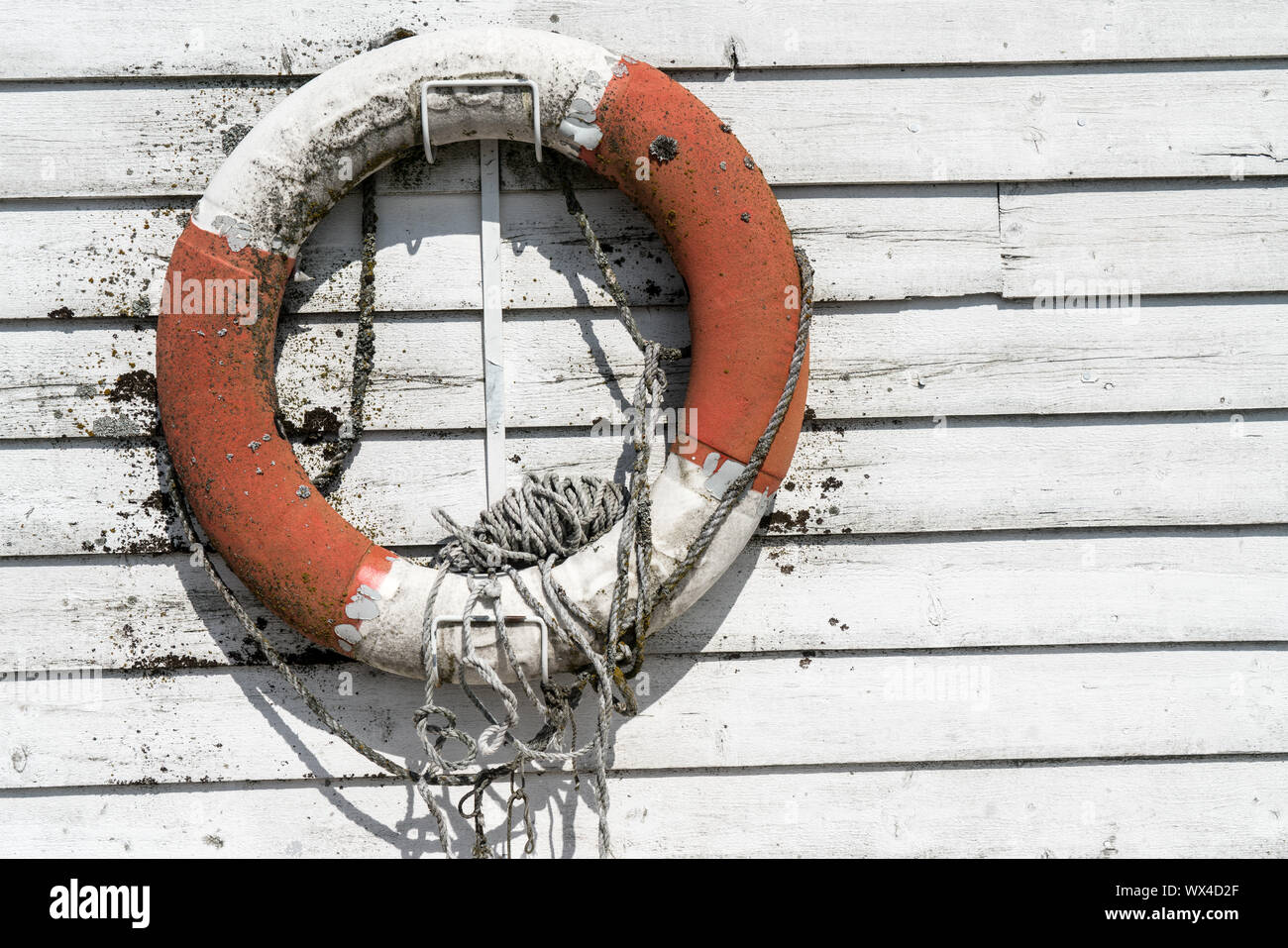 Life ring on a ship's jetty Stock Photo - Alamy