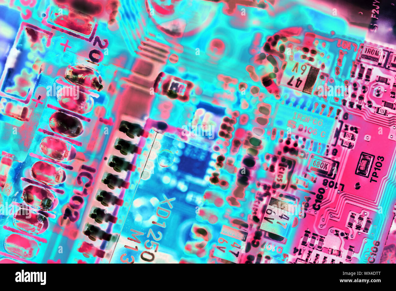 Abstract pattern with circuit board electronic elements Stock Photo - Alamy