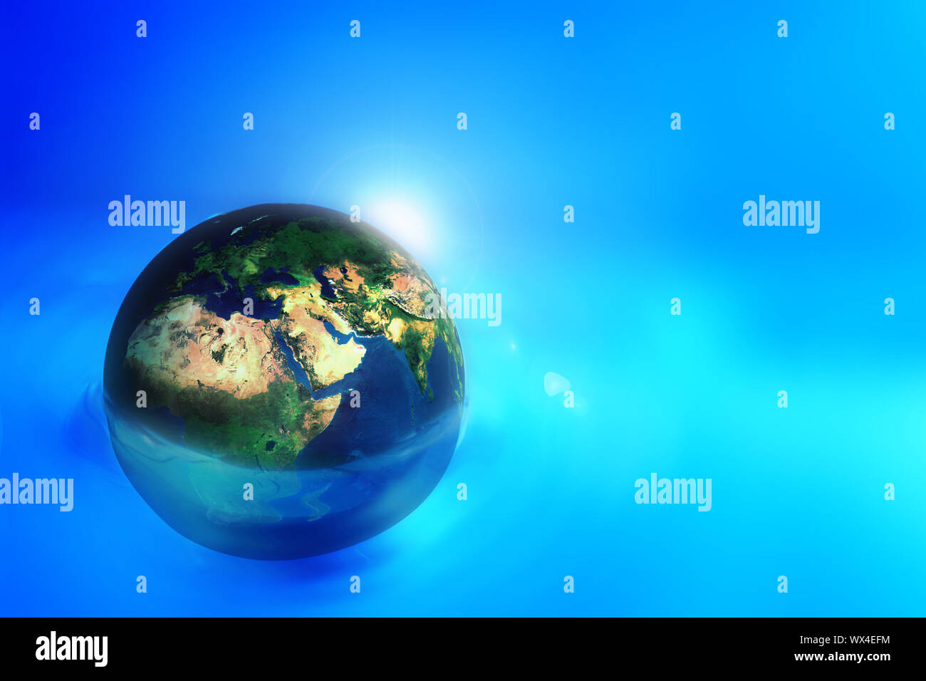 earth flow in blue digital space Stock Photo - Alamy